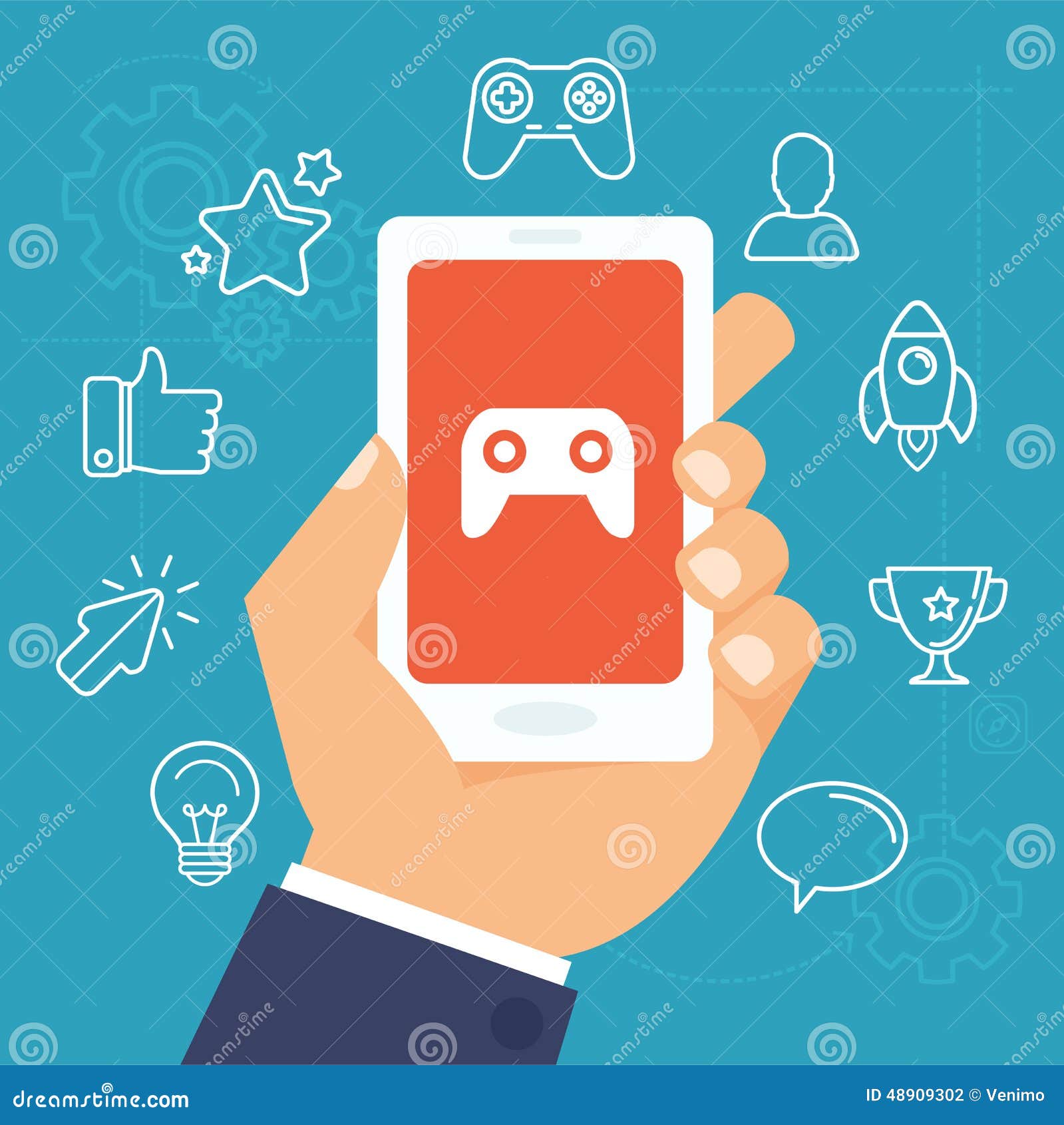 Vector Gamification Concept Stock Vector - Illustration of design ...