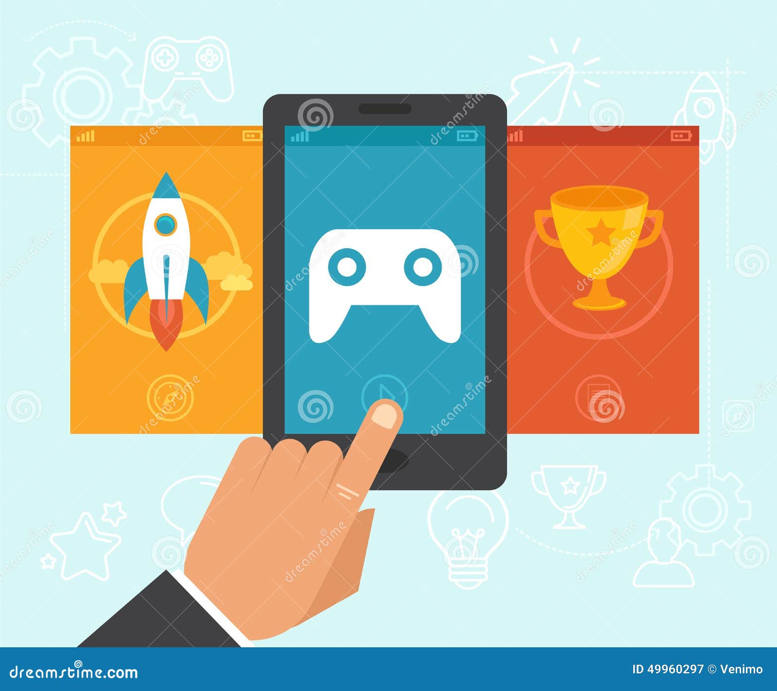 Vector Gamification Concept Stock Vector - Illustration of screen ...