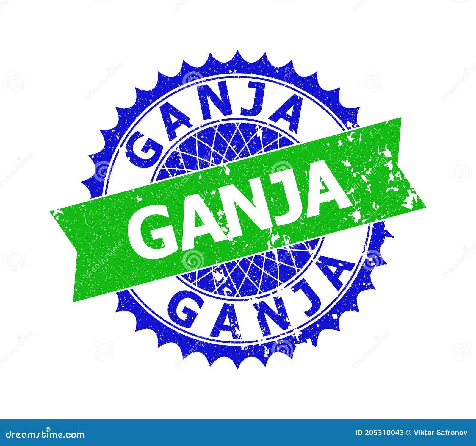 GANJA Bicolor Rosette Rough Stamp Seal Stock Illustration ...