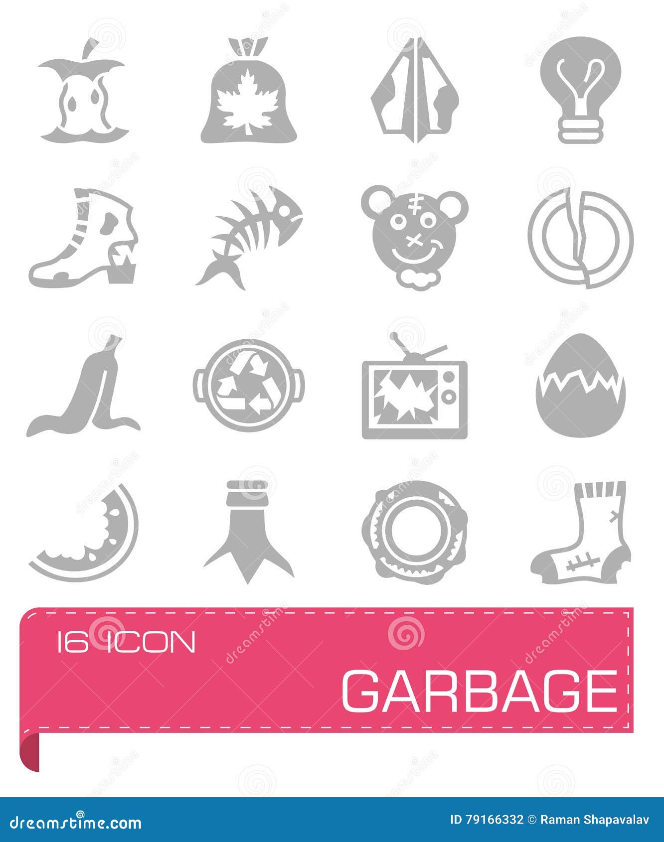 Vector Garbage icon set stock vector. Illustration of truck - 79166332