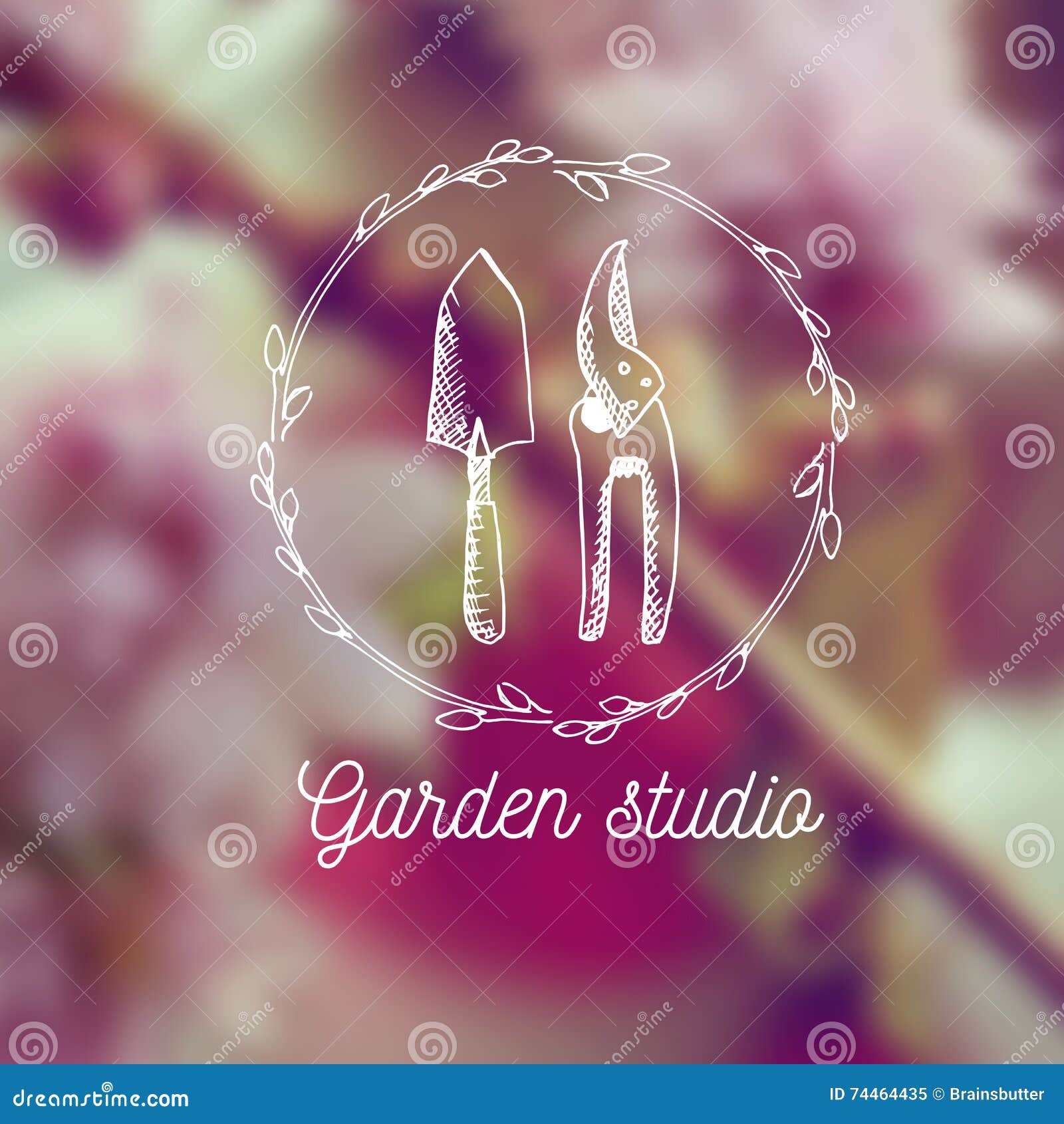 Vector Garden Emblem and Logo Design Template. Garden Studio - Vintage ...