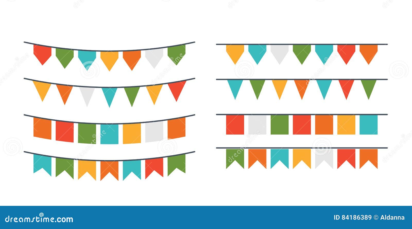 Vector Garlands, Flags of Different Forms Stock Vector - Illustration ...
