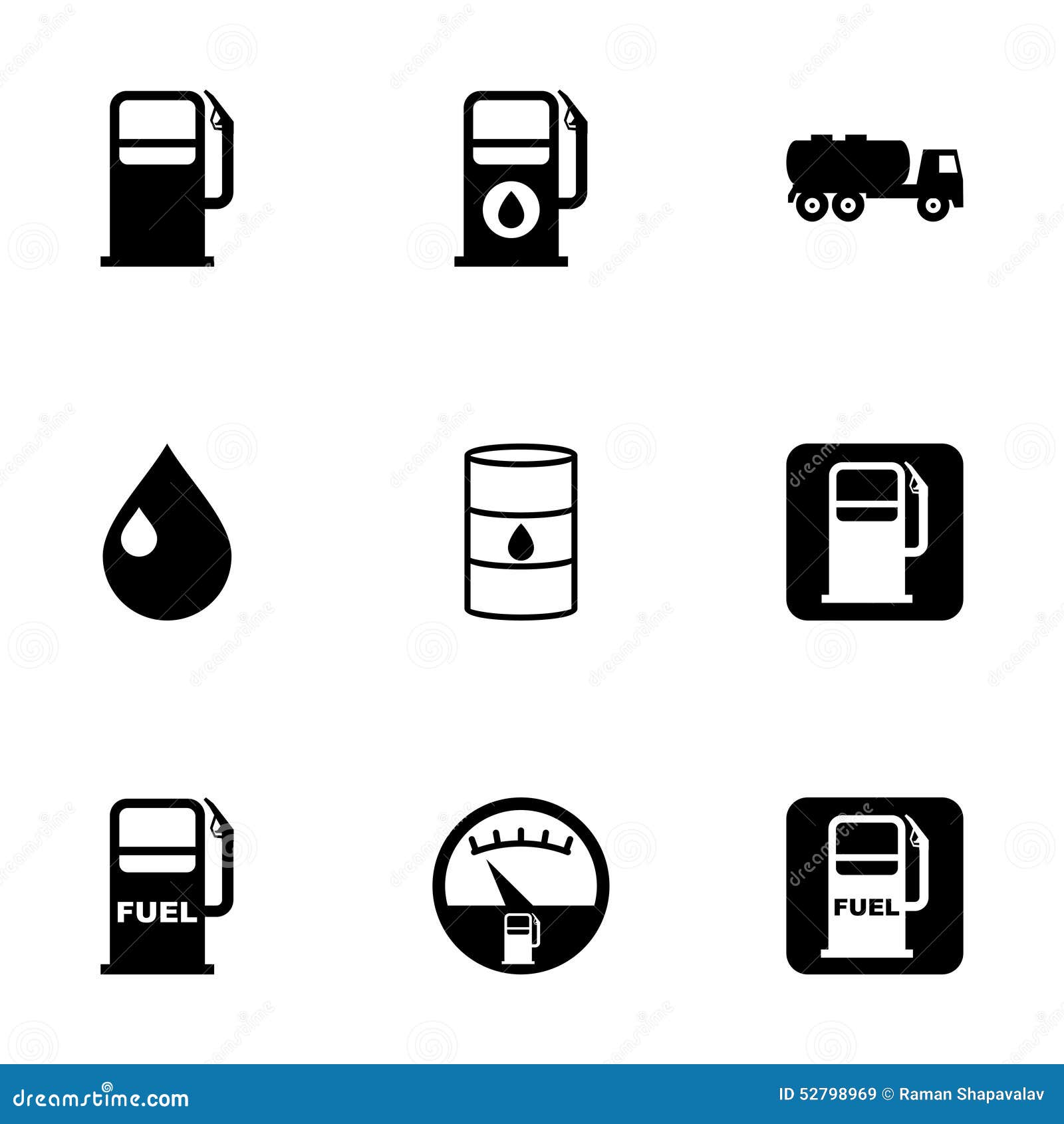 Vector Gas Station Icon Set Stock Vector - Illustration of truck, auto ...