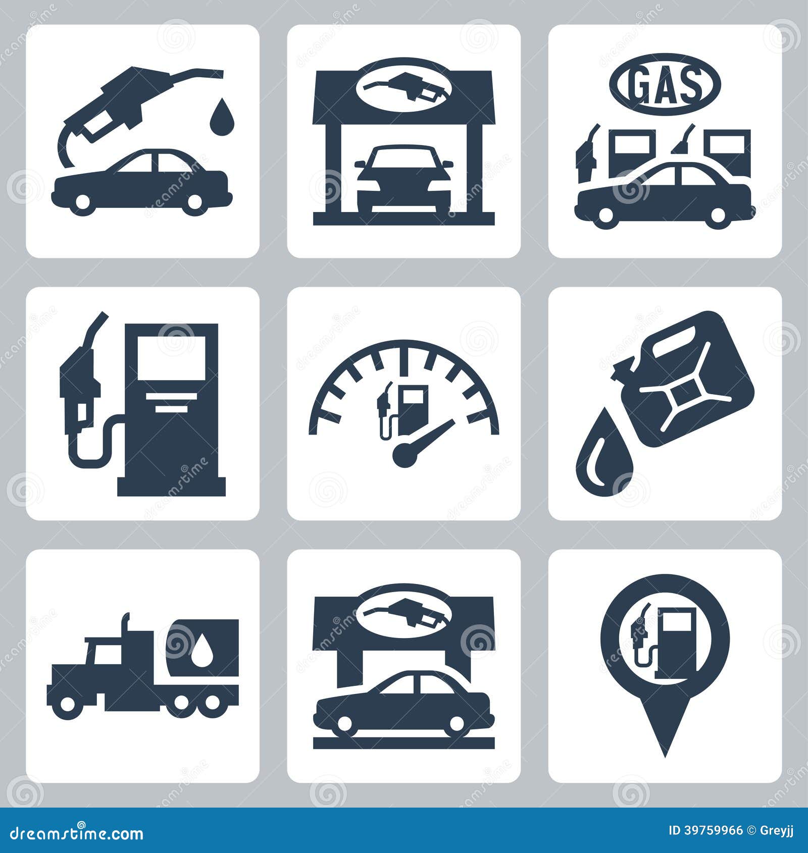 Vector Gas Station Icons Set Stock Vector - Illustration of fuel ...