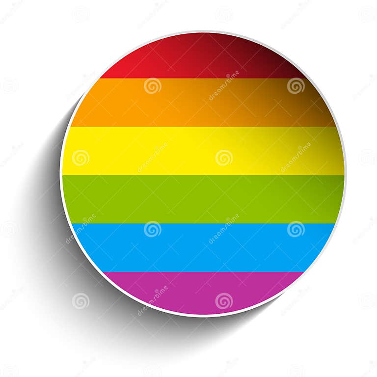 Gay Flag Circle Striped Sticker Stock Vector - Illustration of icon ...