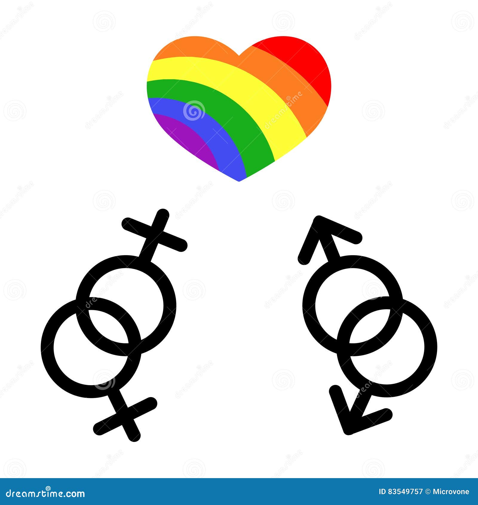 Vector Gay Lgbt Rainbow Heart And Love Symbols Stock Vector