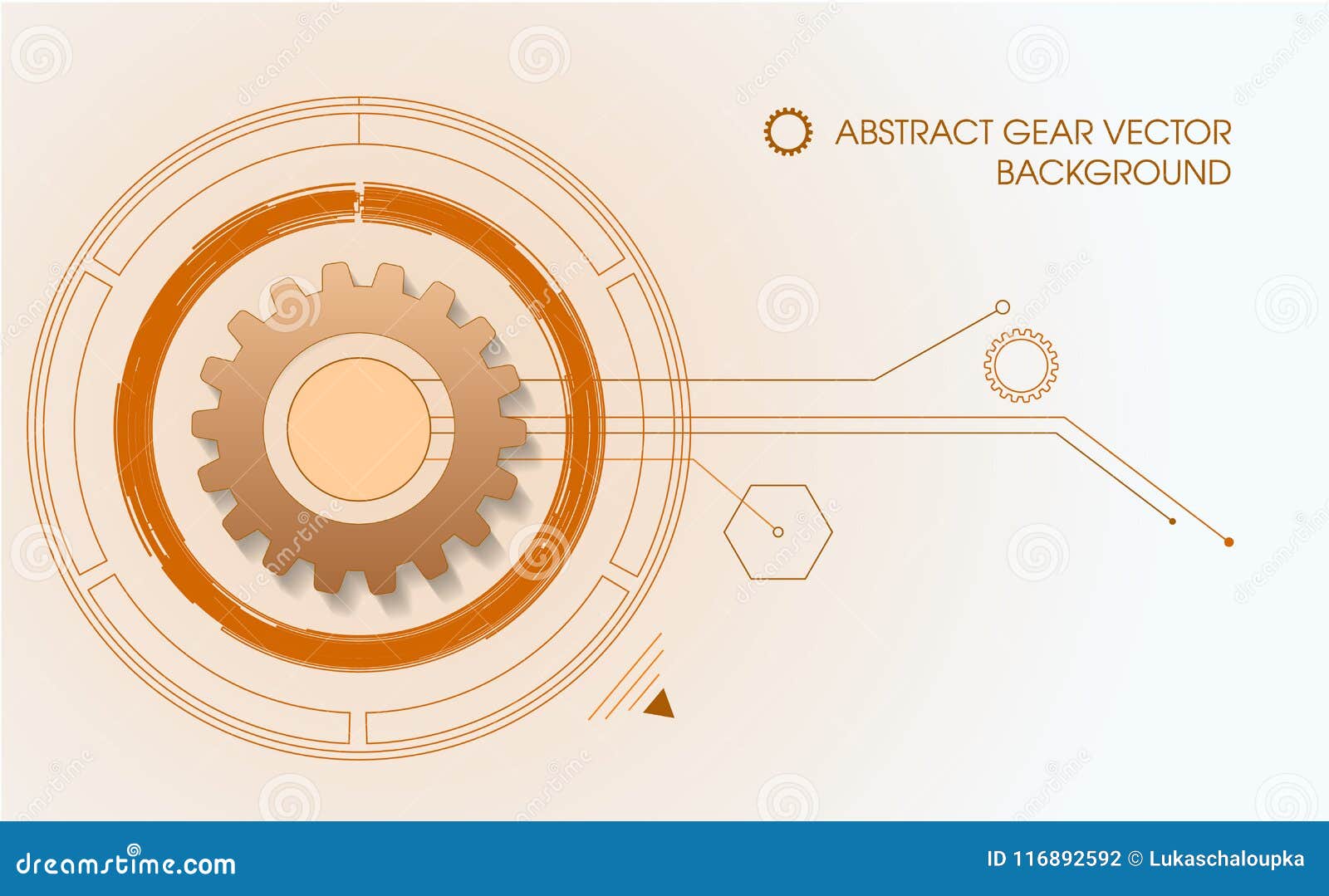 Vector Gear Background in Orange Color. Stock Illustration ...