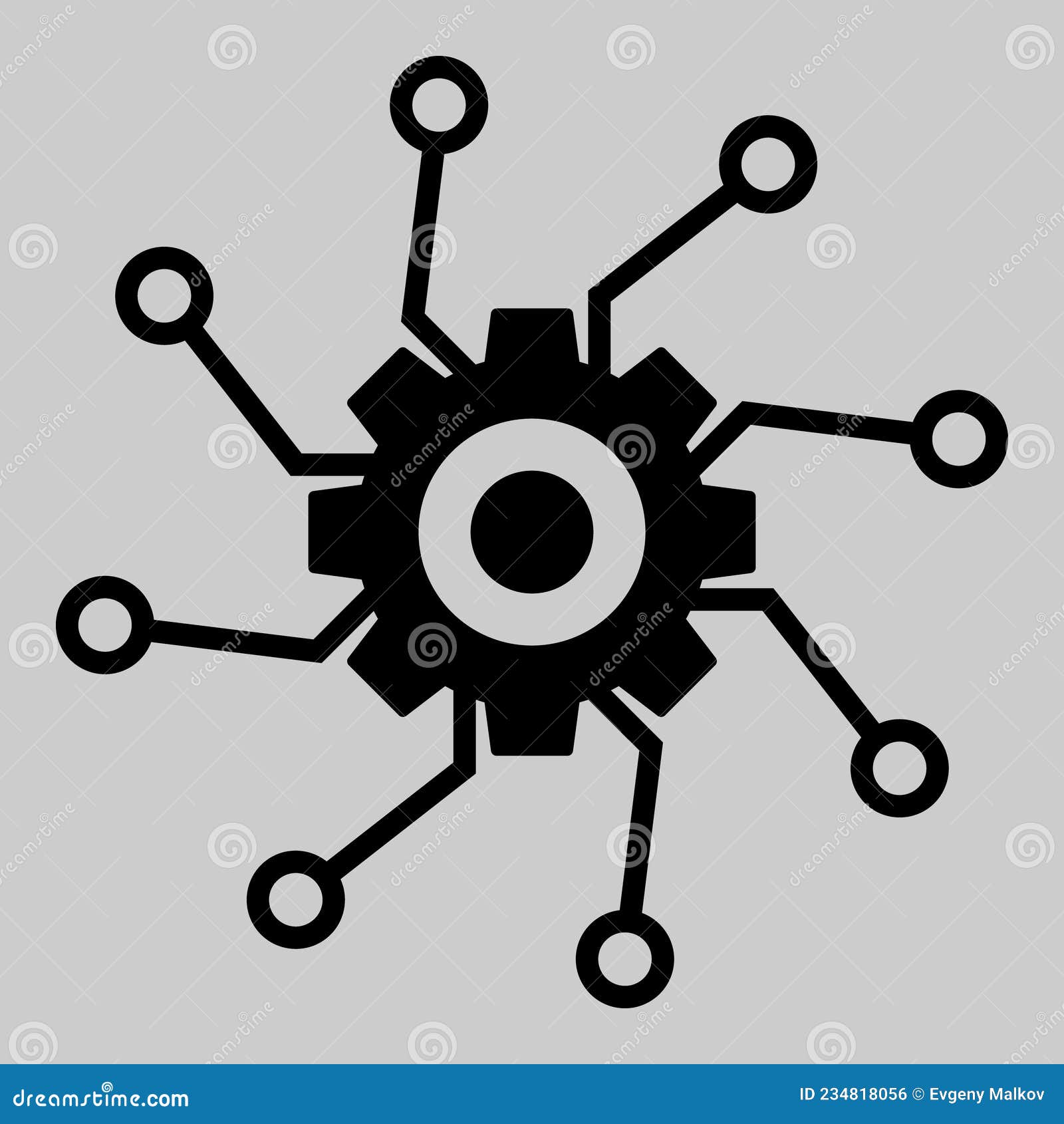 Vector Gear Circuit Links Icon Illustration Stock Vector - Illustration ...