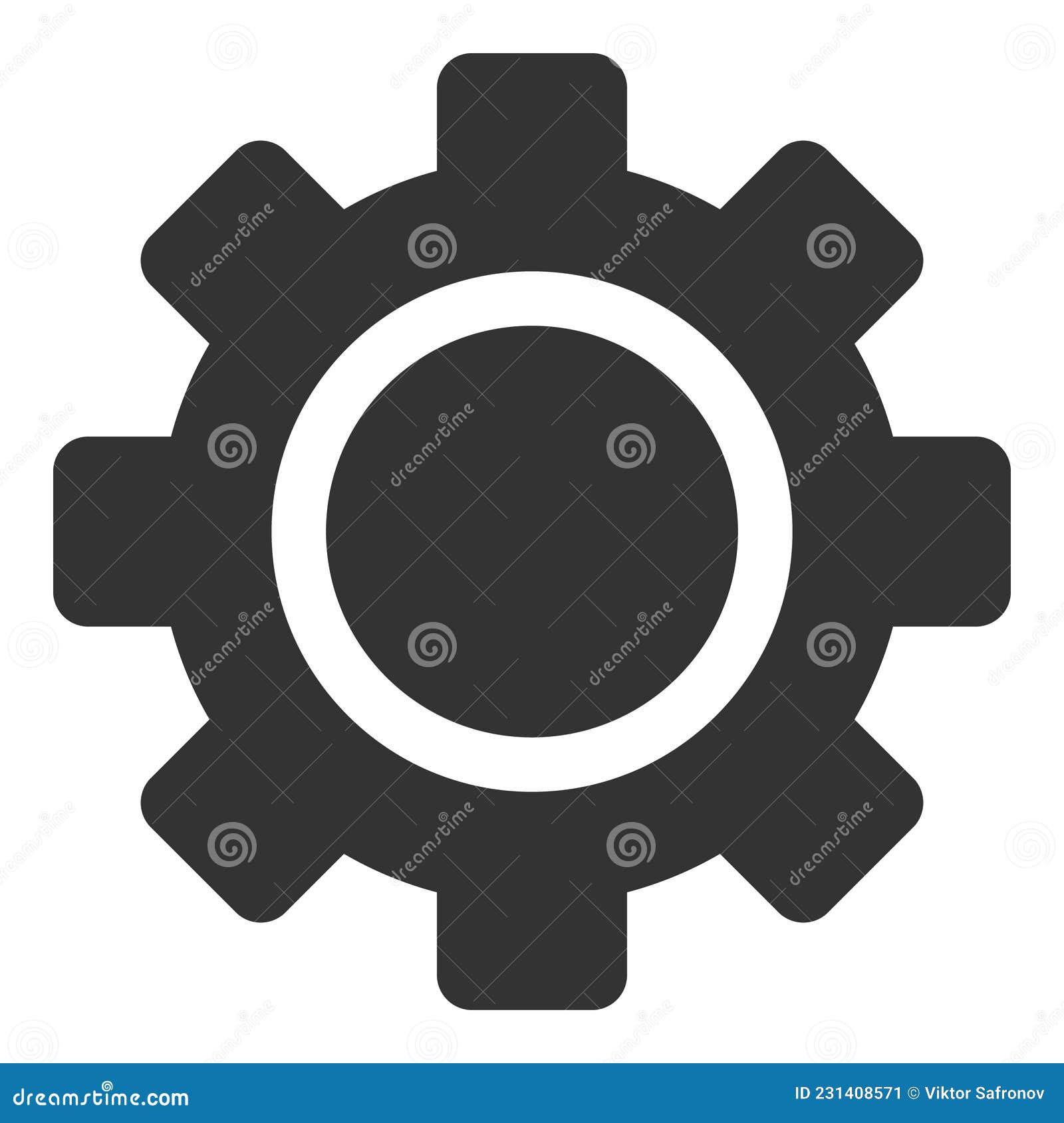 Vector Gear Flat Icon Illustration Stock Vector - Illustration of ...