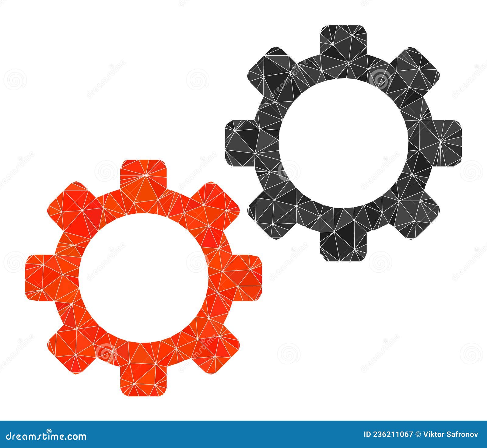 Vector Gear Mechanics Lowpoly Icon Stock Vector - Illustration of ...