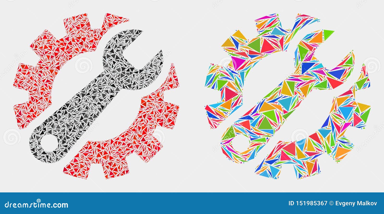 Vector Gear Tools Mosaic Icon of Triangle Elements Stock Vector ...