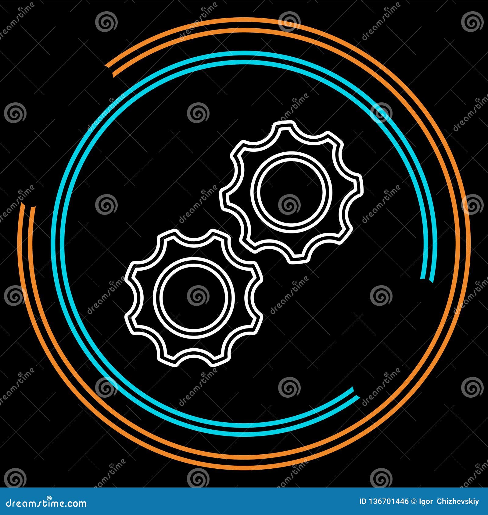 Vector Gears - Cogs Icon - Settings Symbol Stock Vector - Illustration ...