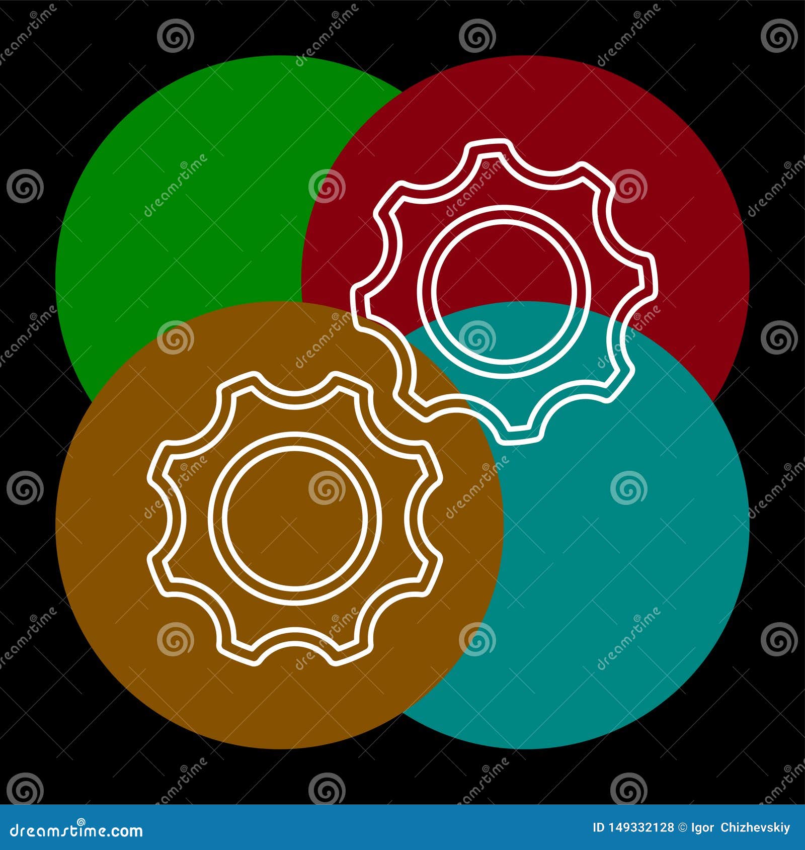 Vector Gears - Cogs Icon - Settings Symbol Stock Vector - Illustration ...