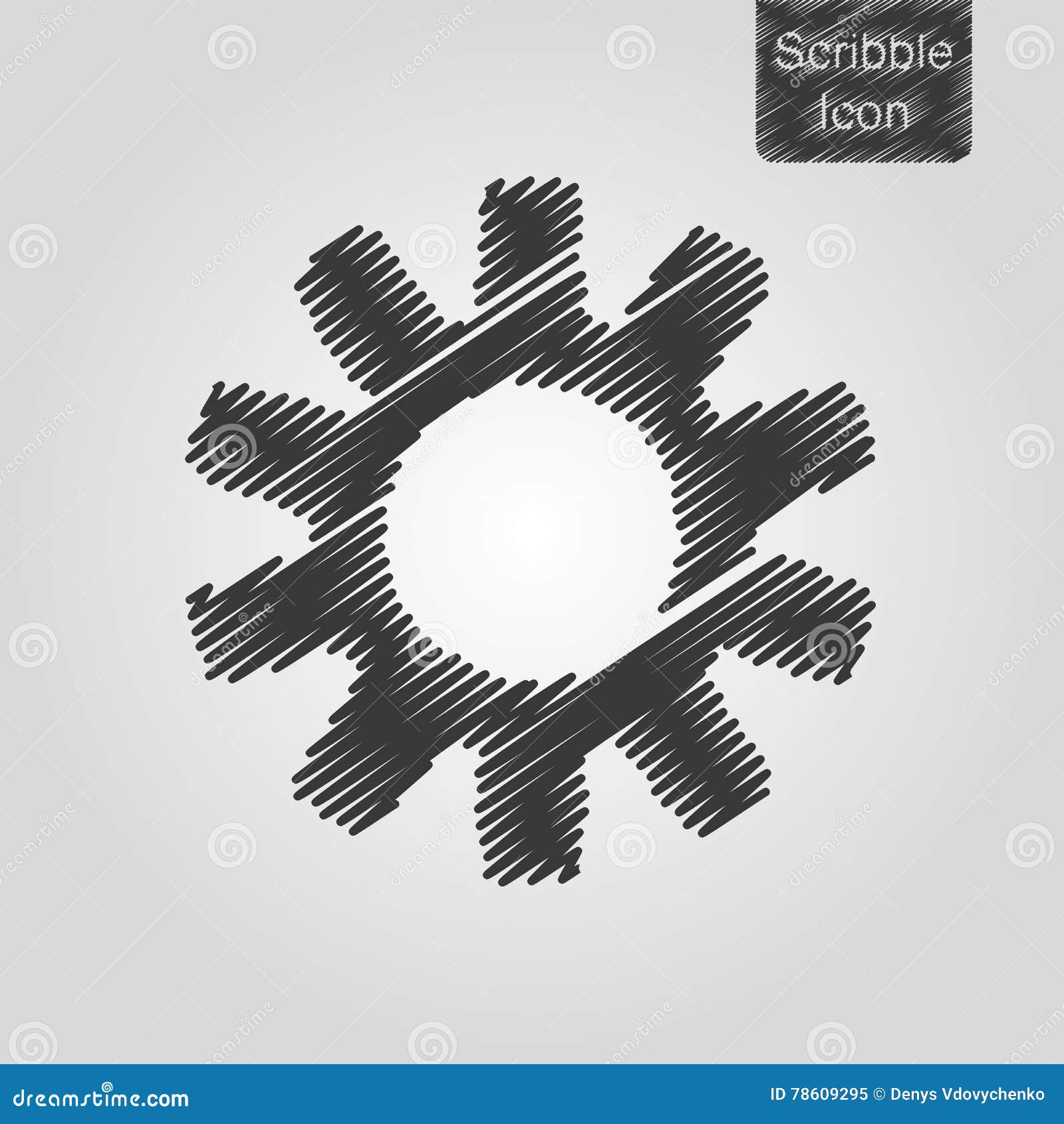 Vector Gears Icon In Scribble Style | CartoonDealer.com #78609295