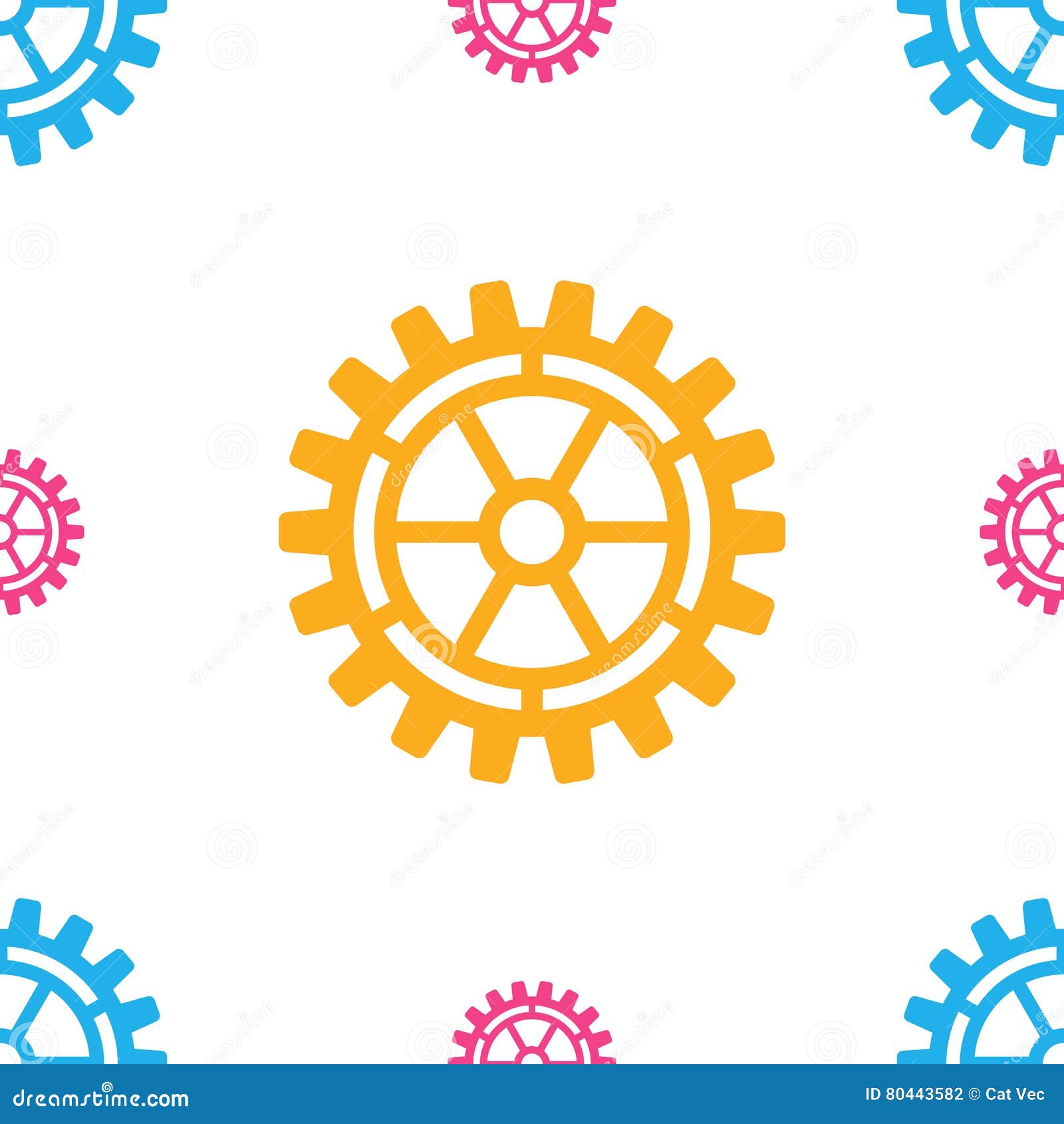 Vector Gears Icons Seamless Patterns Stock Vector - Illustration of ...