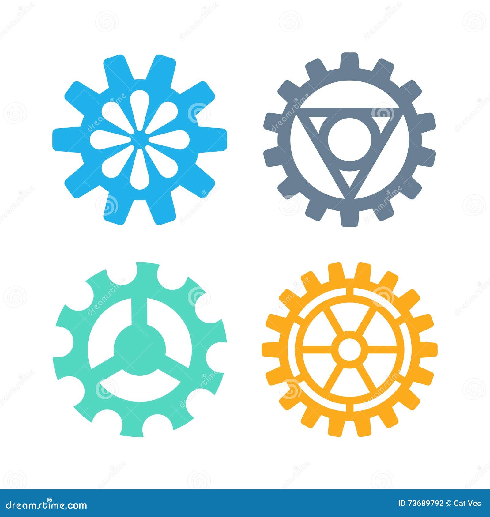 Vector gears icons set. stock illustration. Illustration of abstract ...