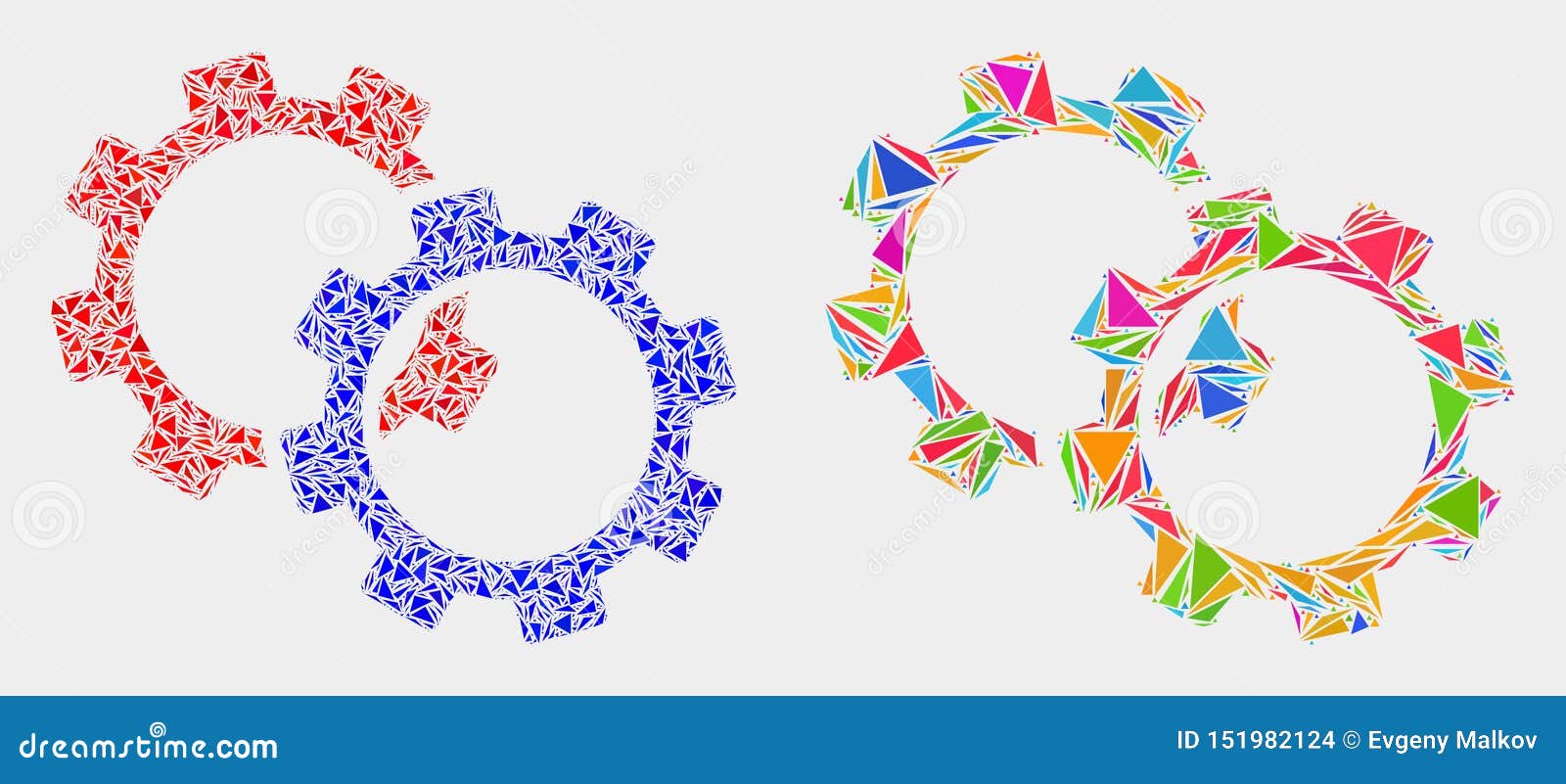 Vector Gears Mosaic Icon of Triangle Elements Stock Vector ...