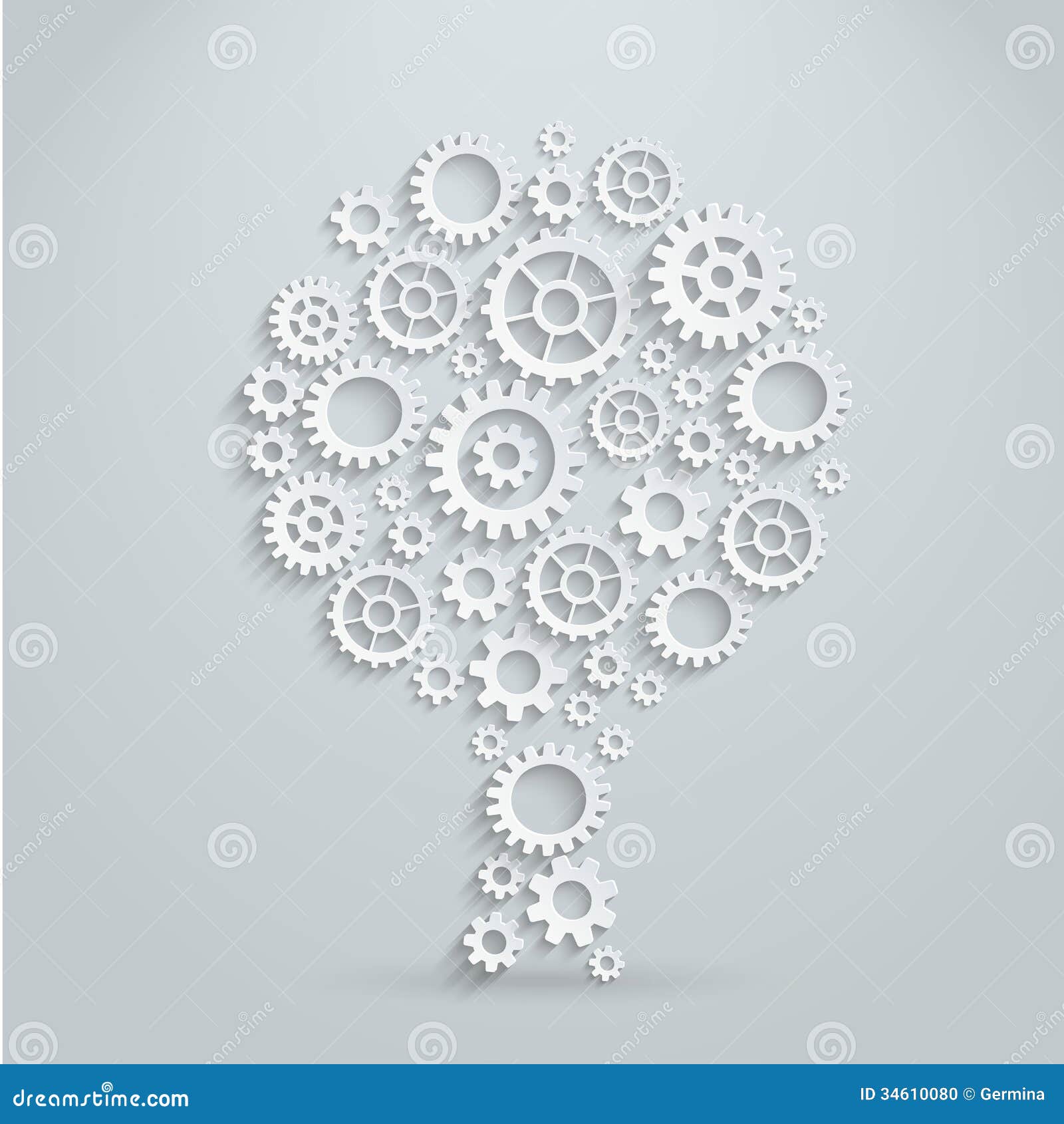 Vector gears tree stock vector. Illustration of gear - 34610080