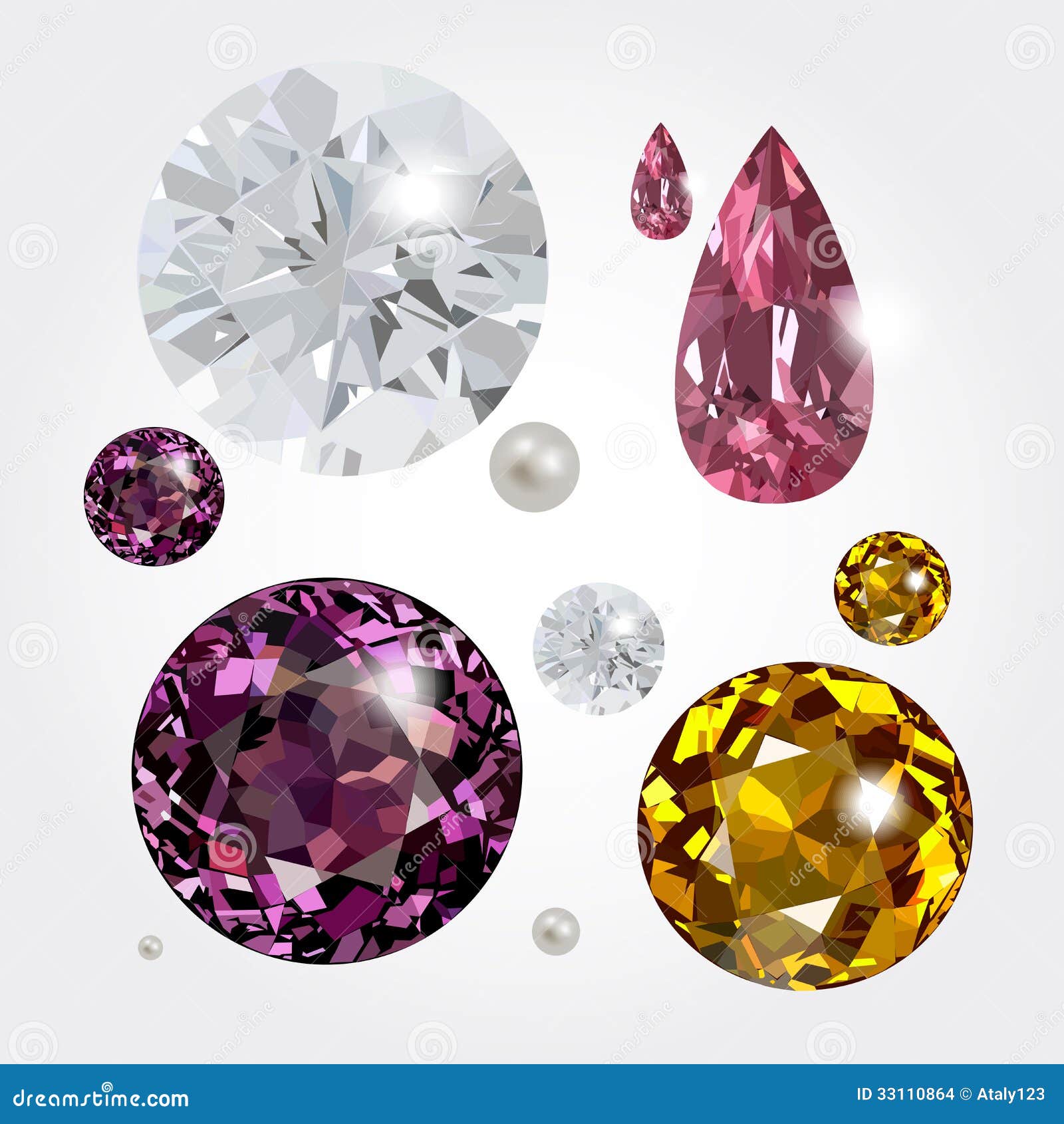 Vector gems stock vector. Illustration of shine, abstraction - 33110864