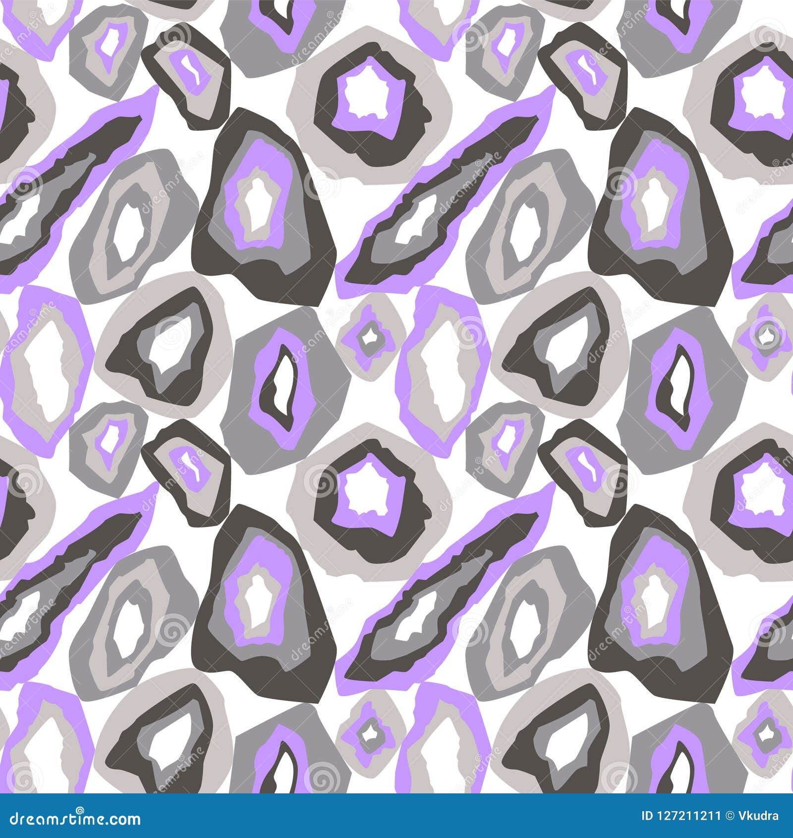 Vector Gemstone Pattern in Violet and Gray Shadows Stock Vector ...