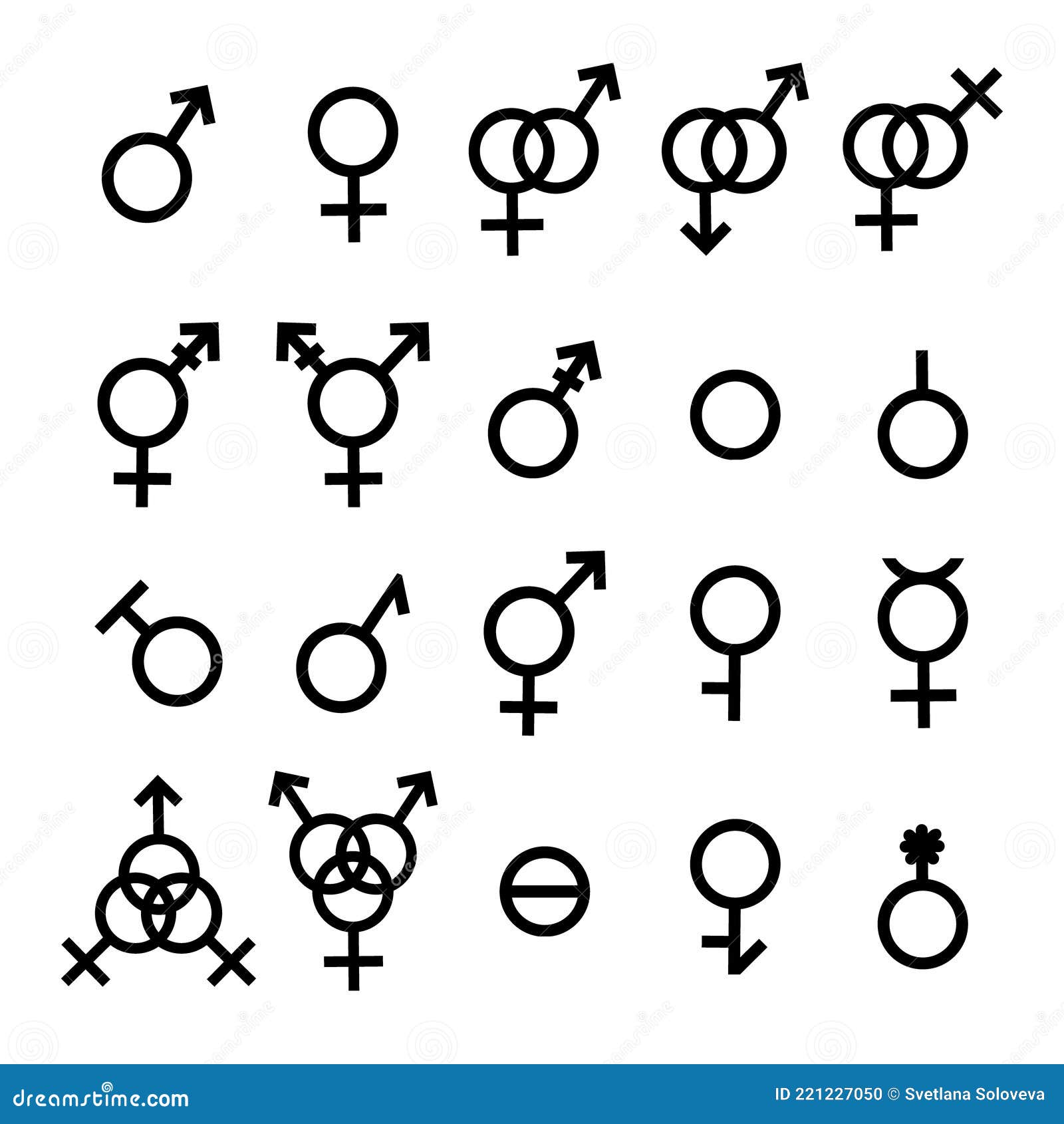 Vector Gender Symbols And Sexual Orientation Set Stock Illustration