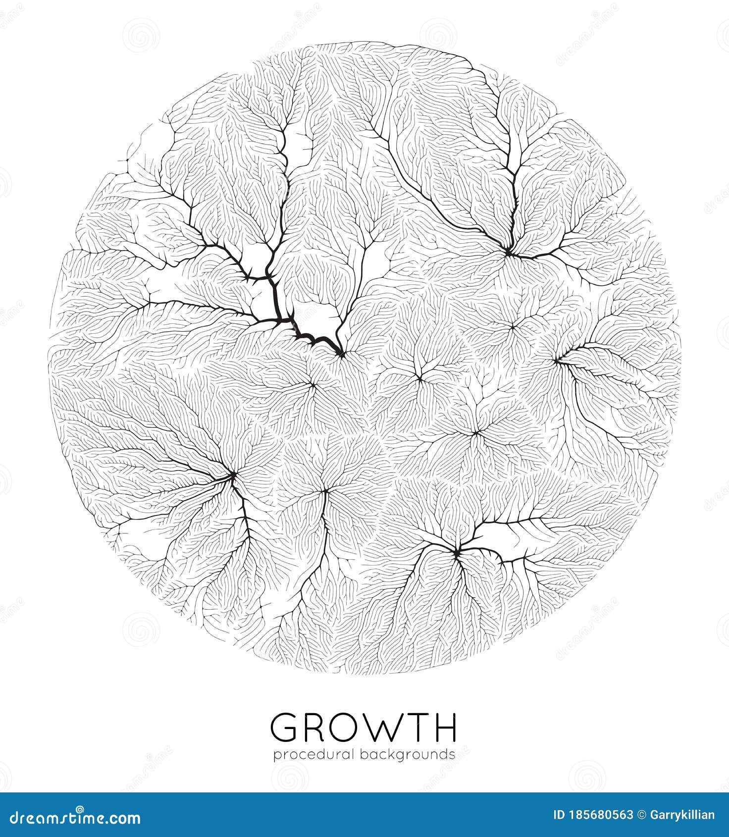 Vector Generative Branch Growth Pattern. Round Texture. Lichen Like ...