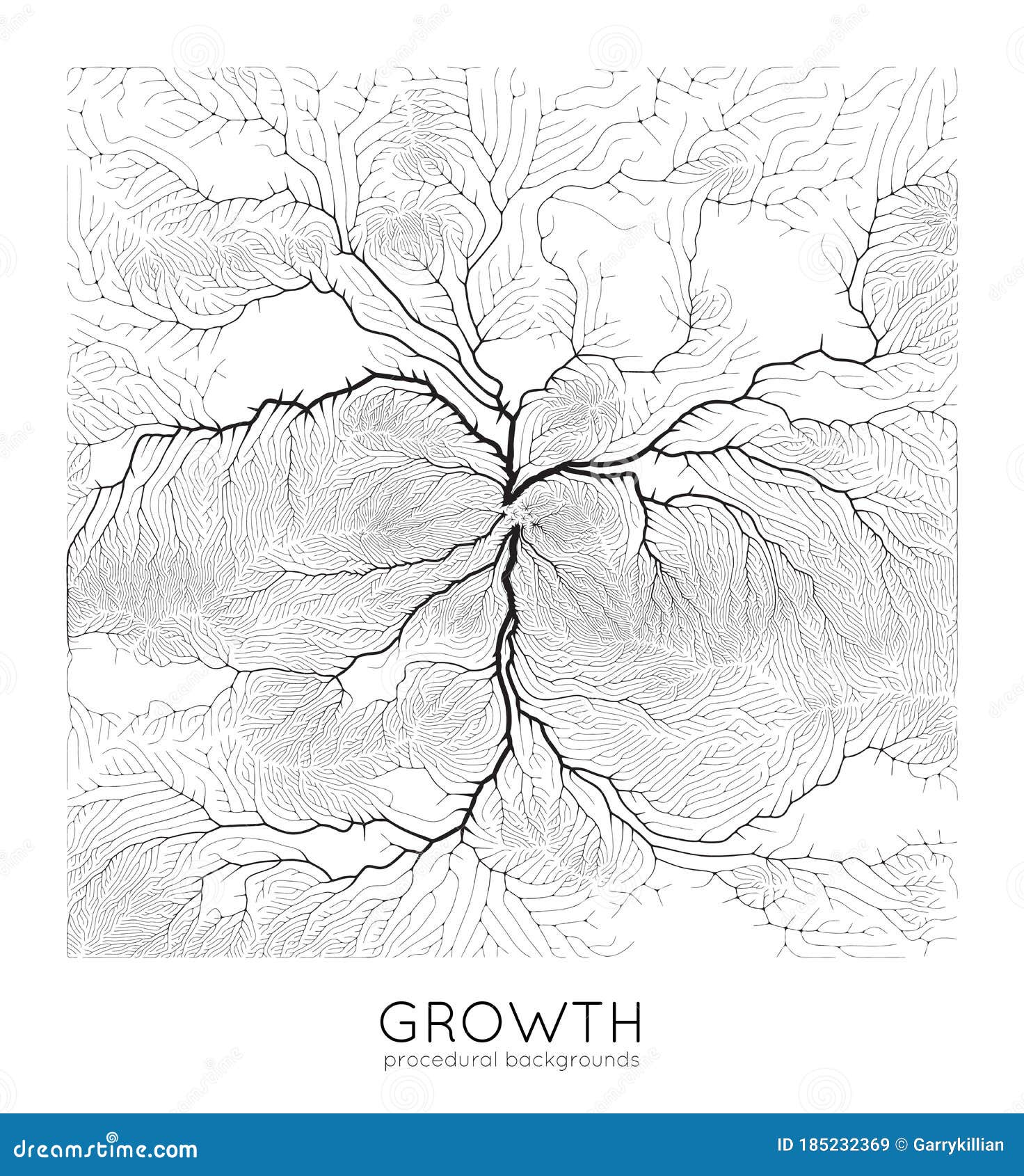 Vector Generative Branch Growth Pattern. Square Texture. Lichen Like ...