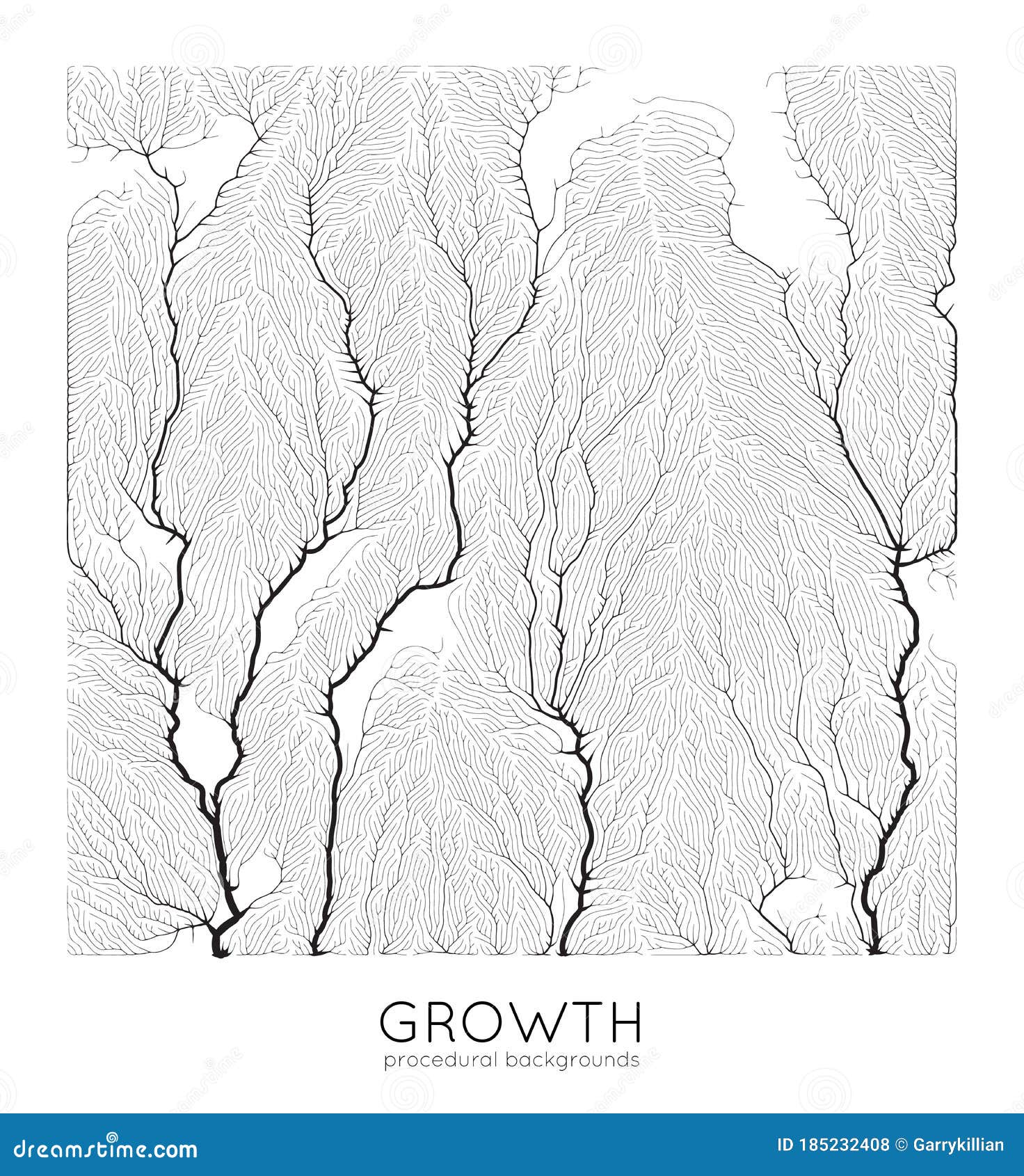 Vector Generative Branch Growth Pattern. Round Texture. Lichen Like ...