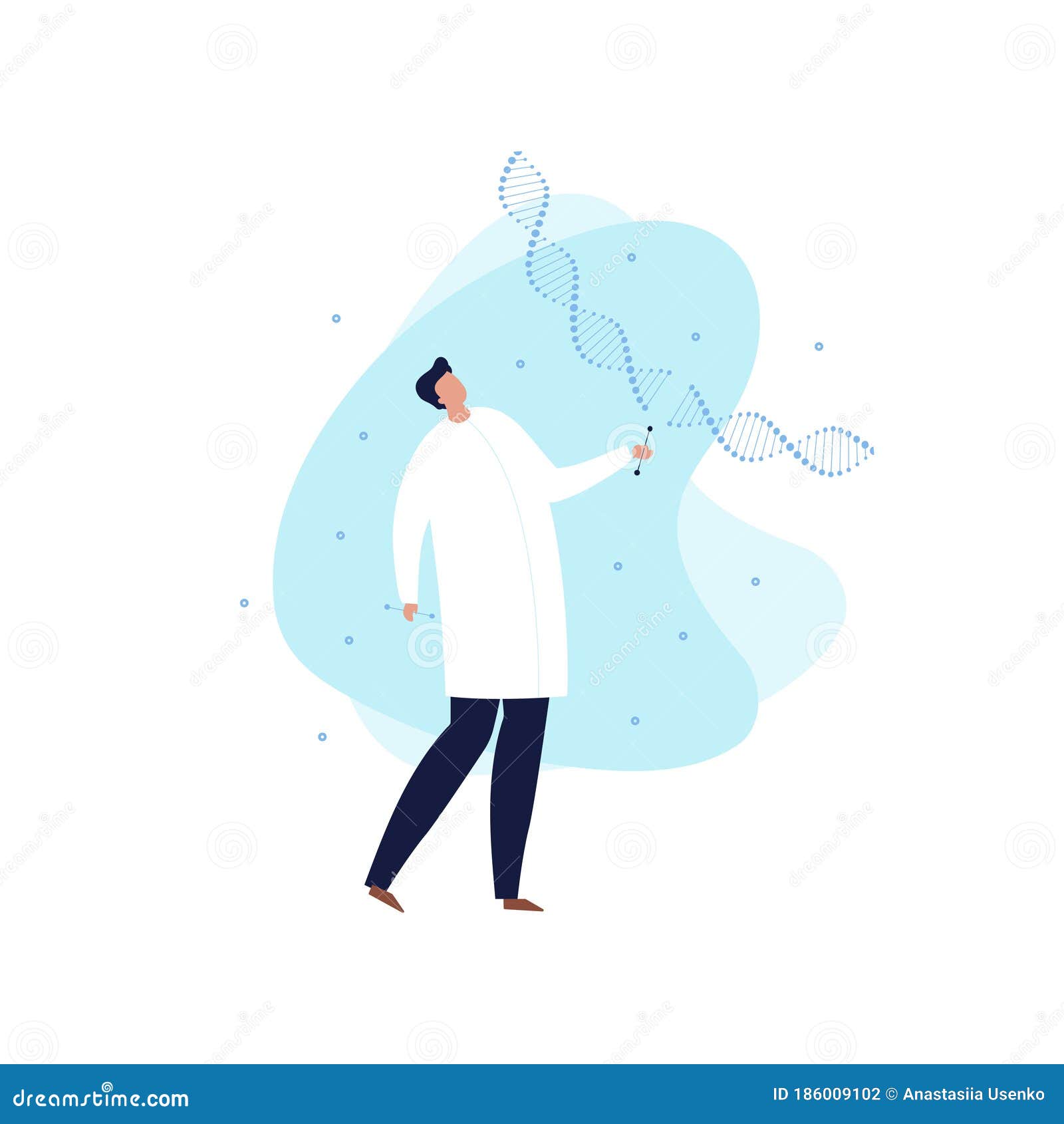 Vector Genetic Testing Banner Template. Gene Dna Helix, Magnifying ...