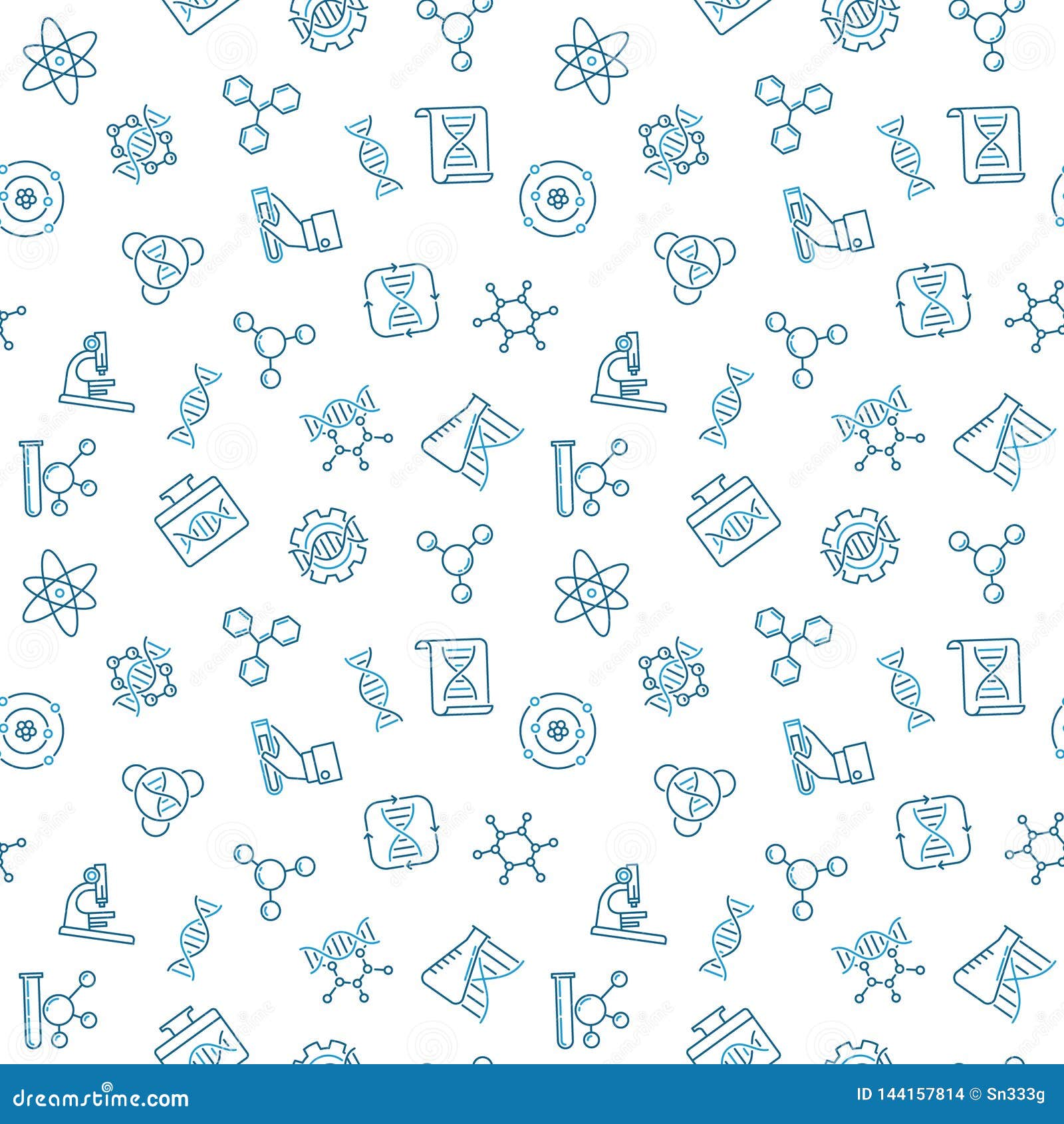 Vector Genetics And Biochemistry Color Flat Line Outline Icons For Apps ...