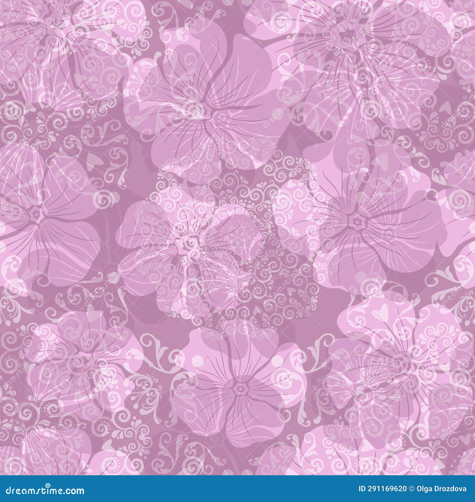 Vector Gentle Floral Pattern Stock Vector - Illustration of style, gray ...