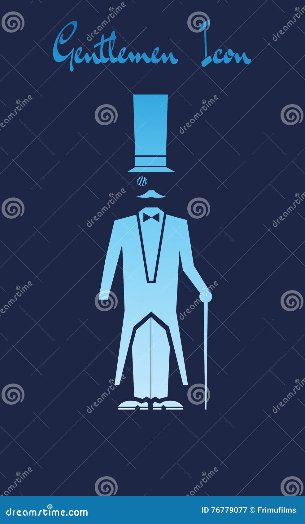 Vector Gentlemen Icon with a Cartoon Character Stock Vector ...