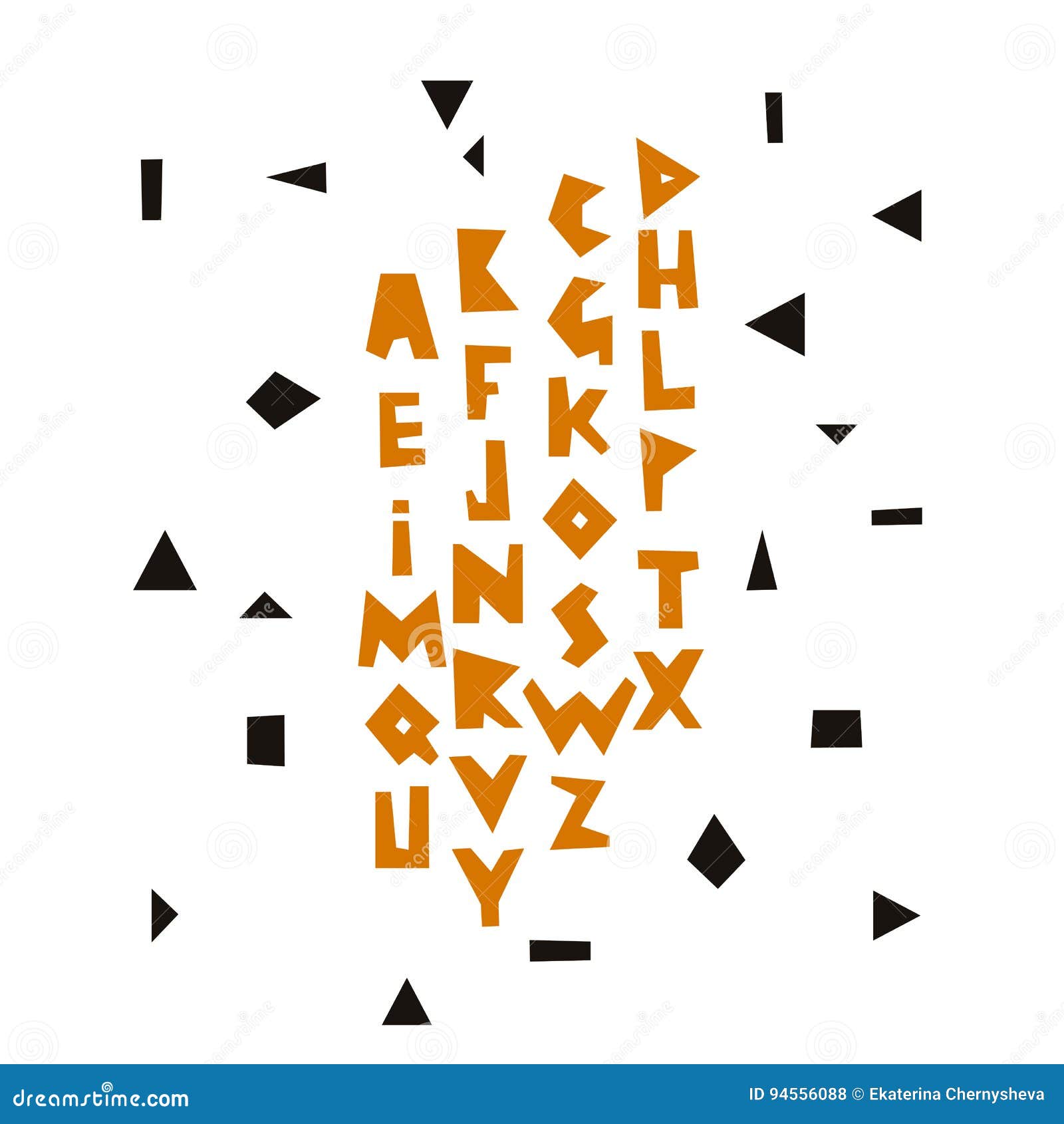 Vector Geometric Alphabet. Font and Lettering. Stock Vector ...