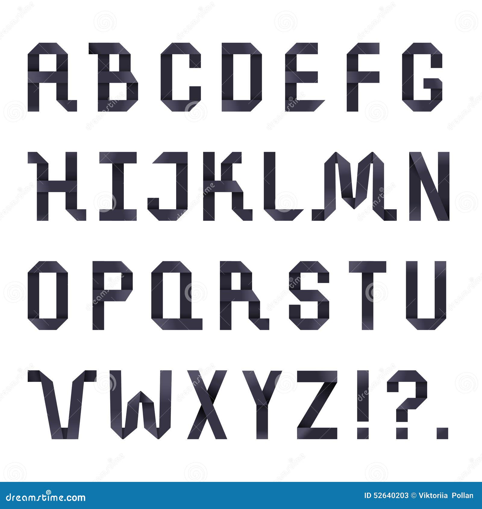 Red Ribbon Alphabet Letters And Numbers On White Background Vector ...