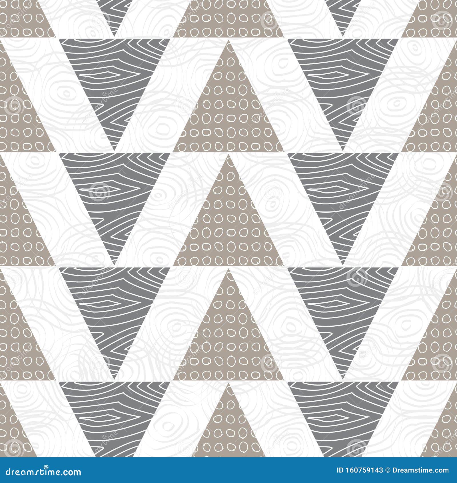 Vector Geometric Brown Gray Triangles on White Background Seamless ...