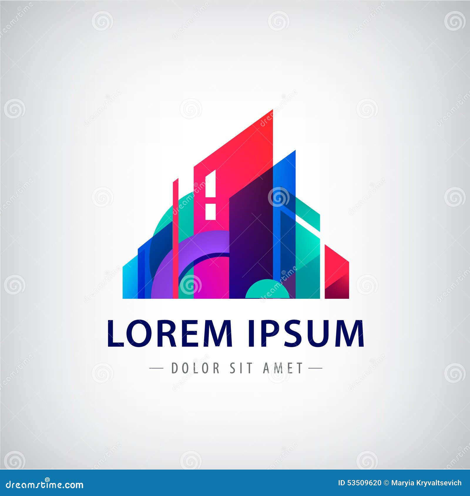 Vector Geometric Building Logo, Icon Stock Vector - Illustration of ...