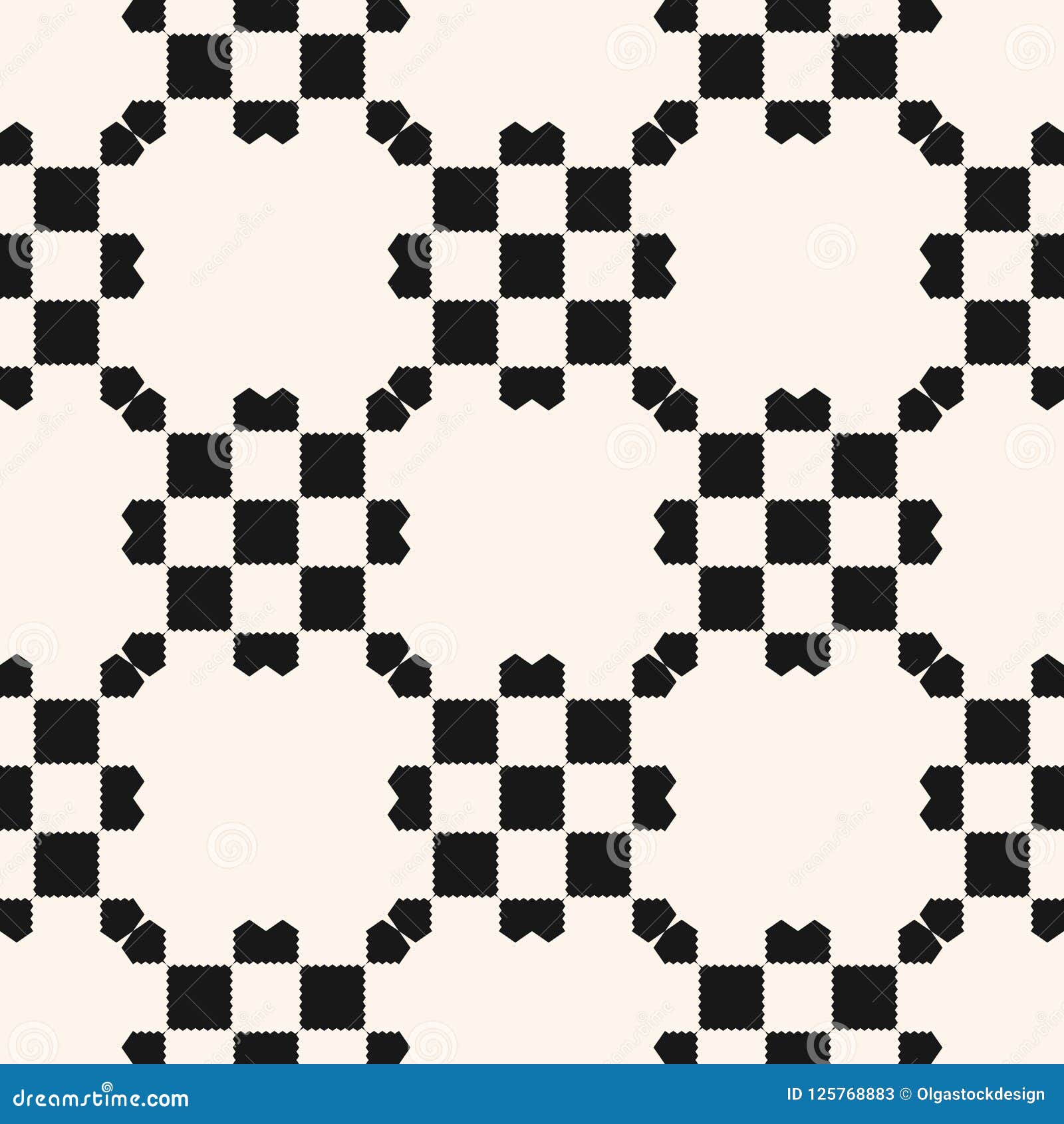 Vector Geometric Checkered Ornament Pattern with Squares, Grid. Stock ...