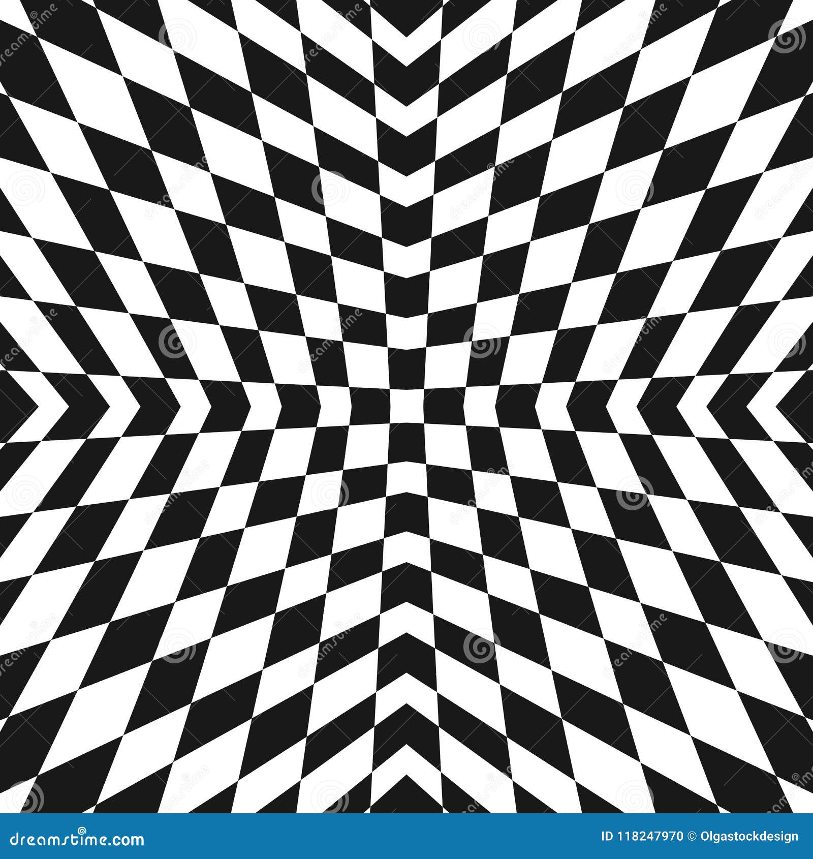 Vector Geometric Checkered Pattern. Op Art Style Ornament. Stock Vector ...