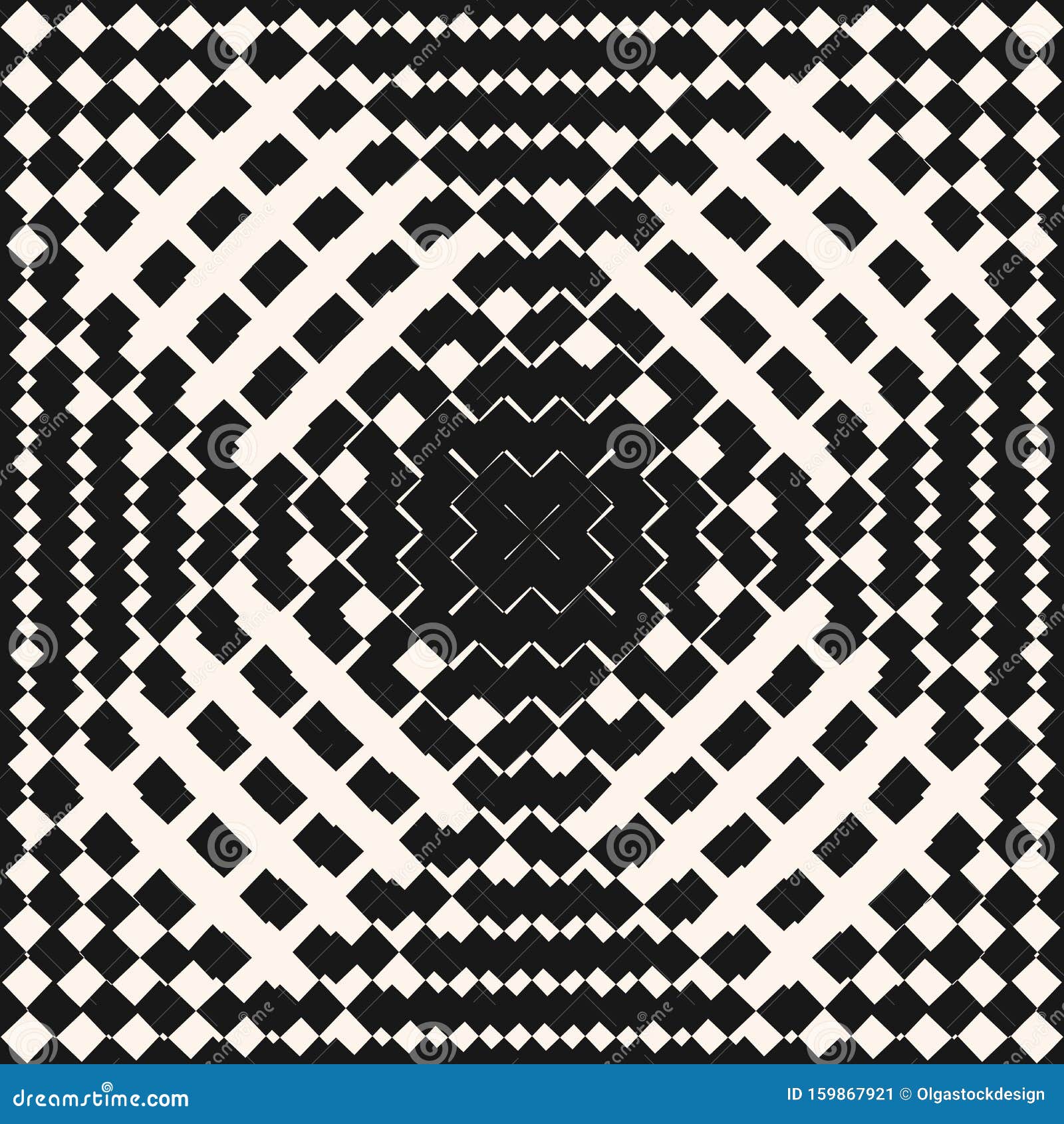Vector Geometric Checkered Seamless Pattern. Radial Gradient Transition ...