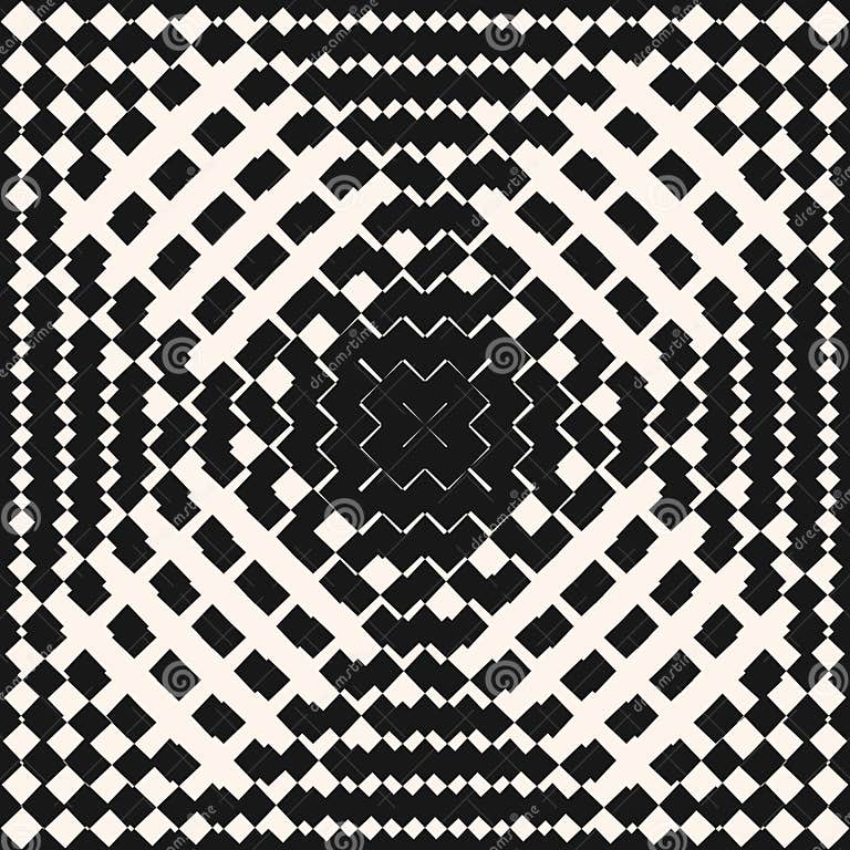 Vector Geometric Checkered Seamless Pattern. Radial Gradient Transition ...