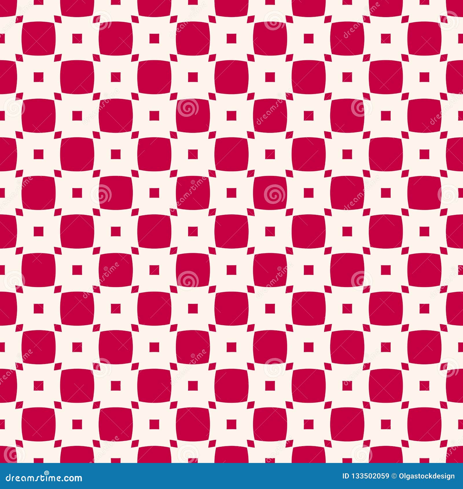 Vector Geometric Checkered Seamless Pattern. Red and White Squares ...