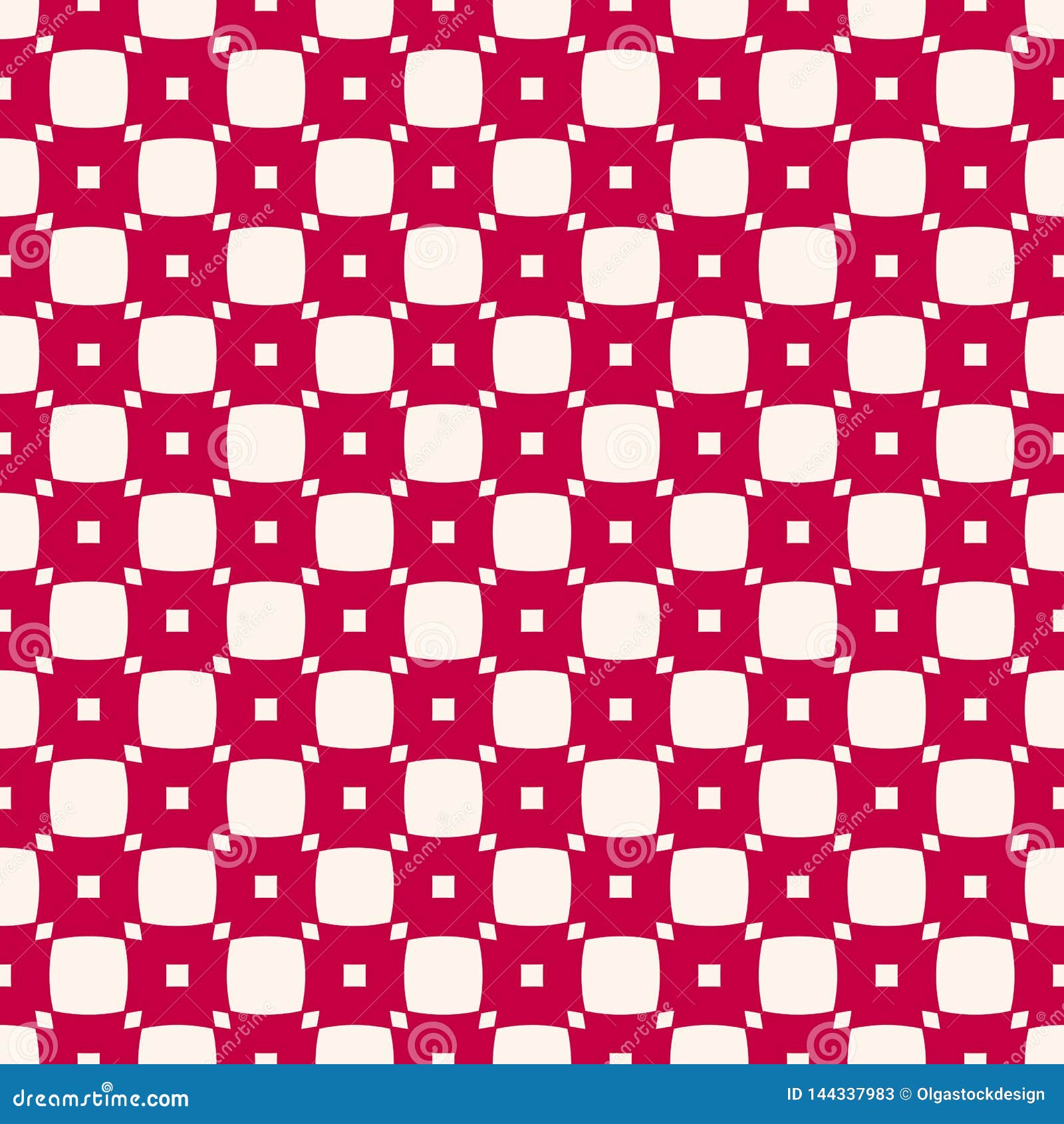 Vector Geometric Checkered Seamless Pattern. Red and White Squares ...