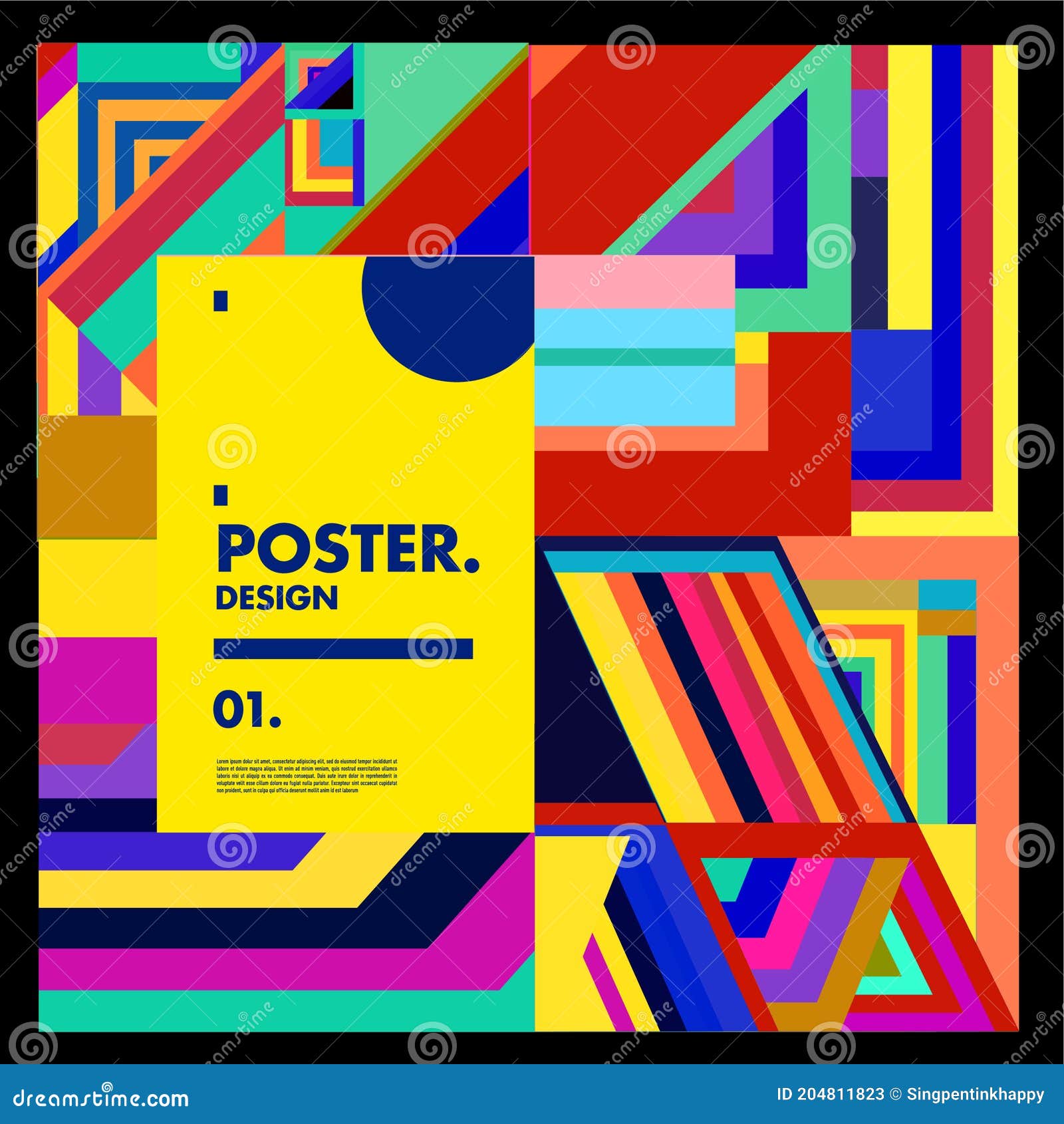 Vector Geometric Colorful Pattern for Poster and Banner Design Template ...