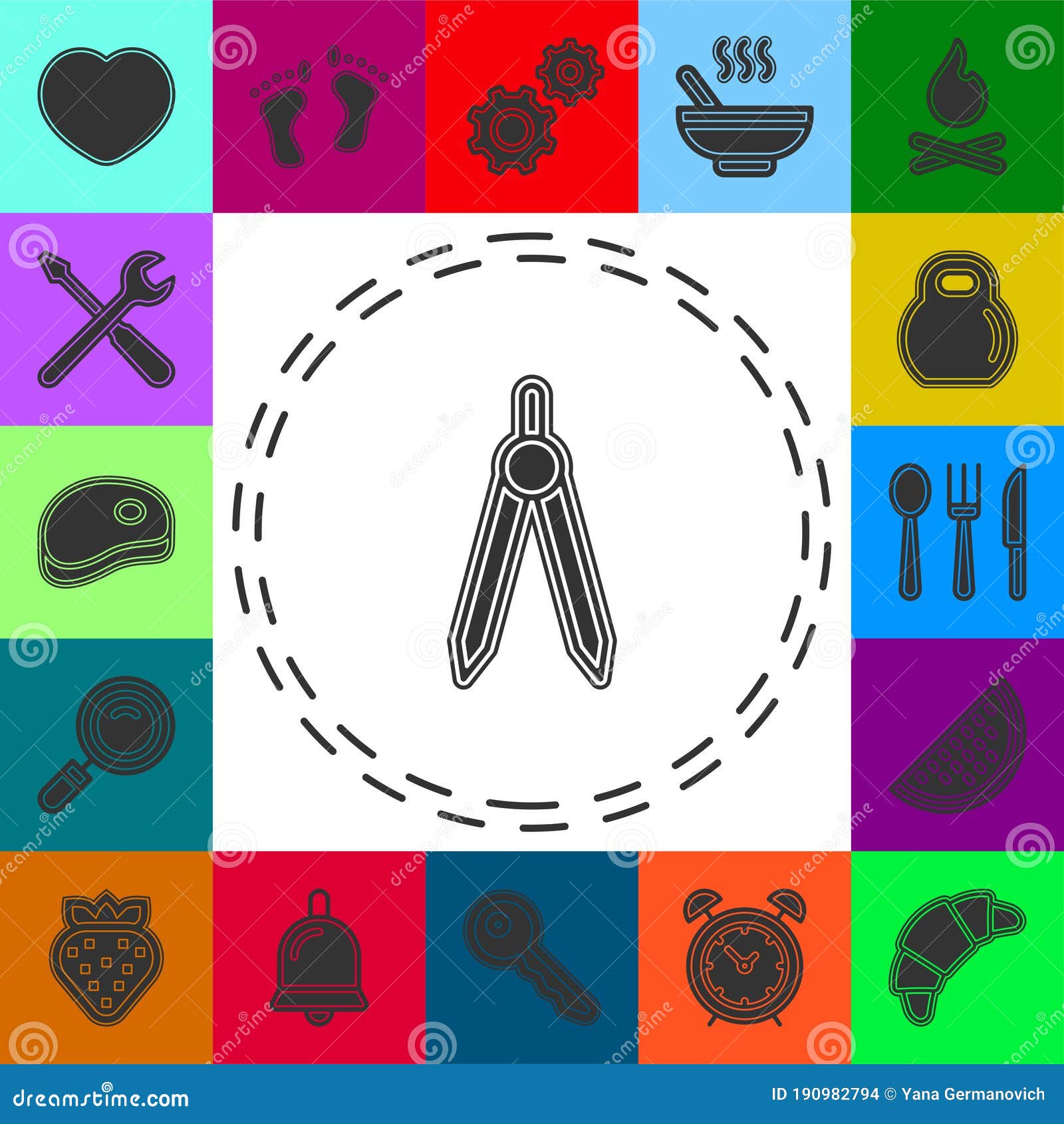 Vector Geometric Compass, Drawing Illustration - Architect Drafting ...