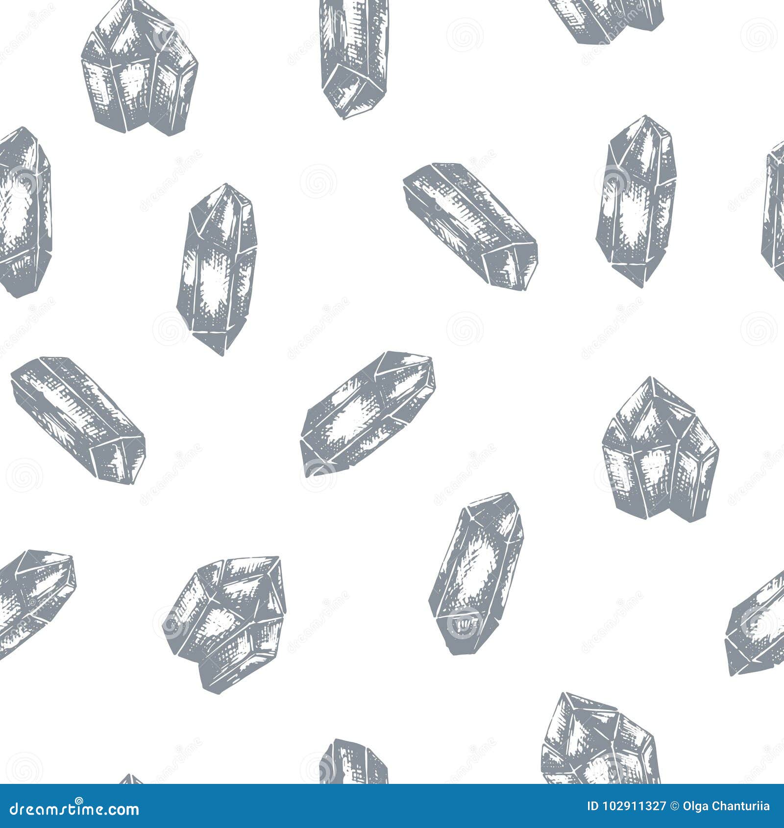 Vector Geometric Crystals Seamless Pattern Stock Vector - Illustration ...