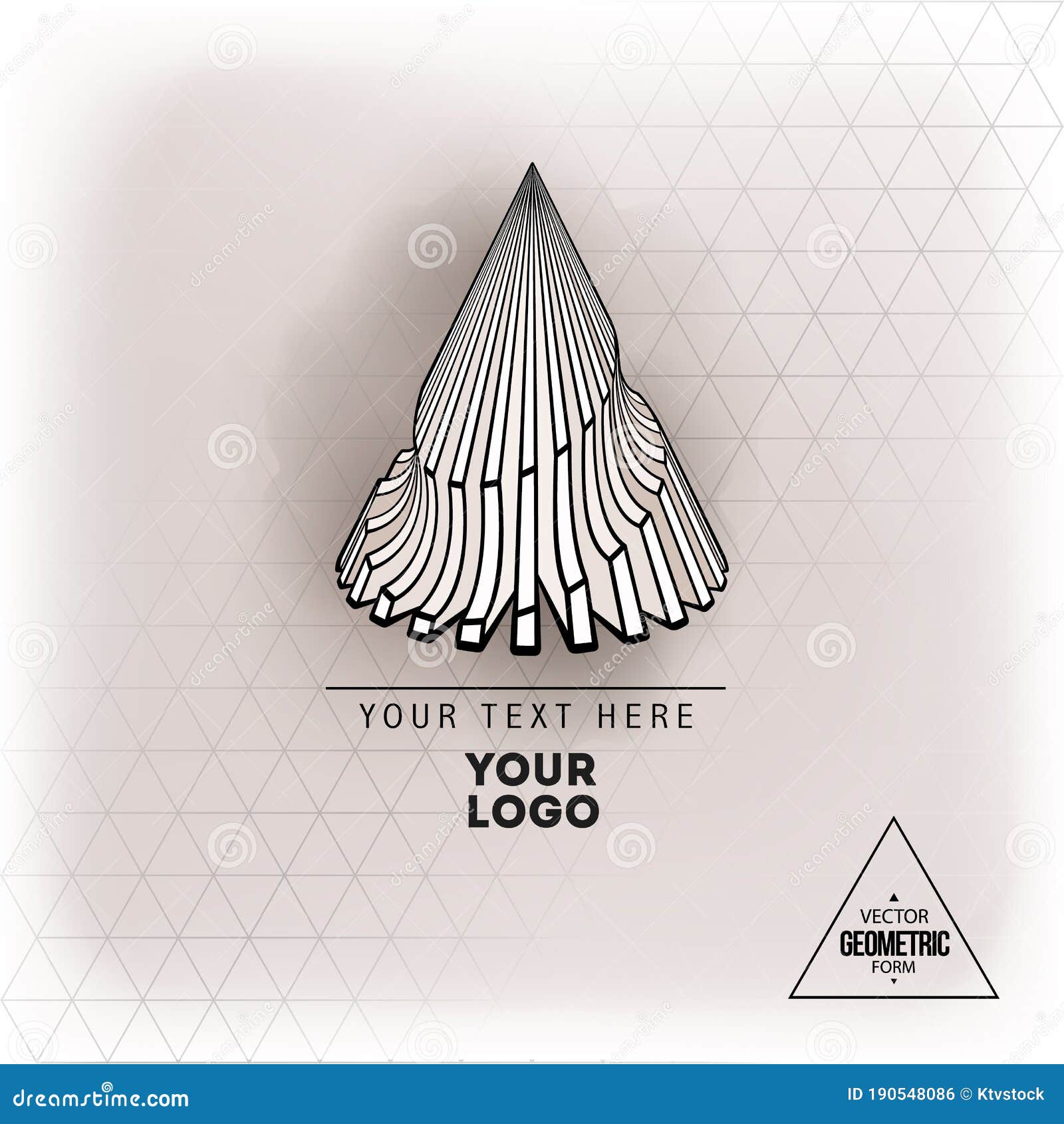 Vector Geometric Figure Cone Logo Design Stock Vector - Illustration of ...
