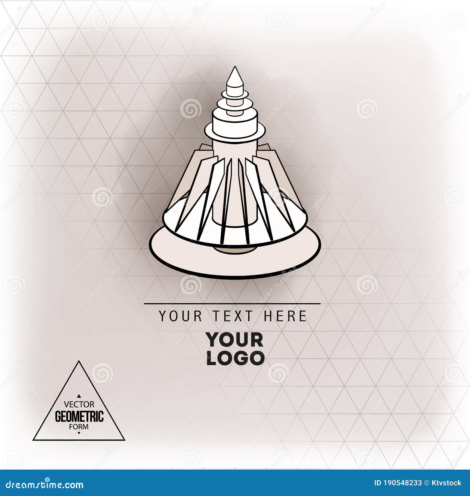 Vector Geometric Figure Cone Logo Design Stock Vector - Illustration of ...