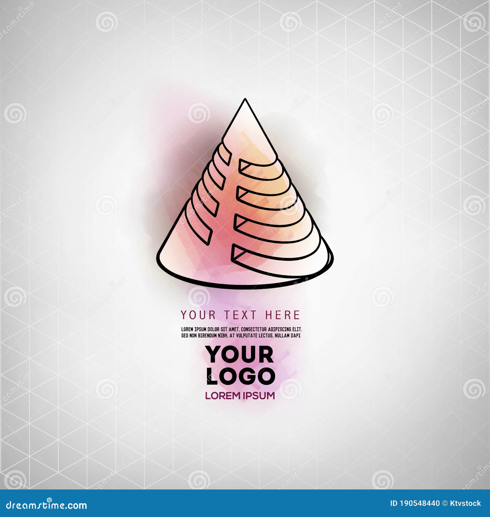 Vector Geometric Figure Cone Logo Design Stock Vector - Illustration of ...