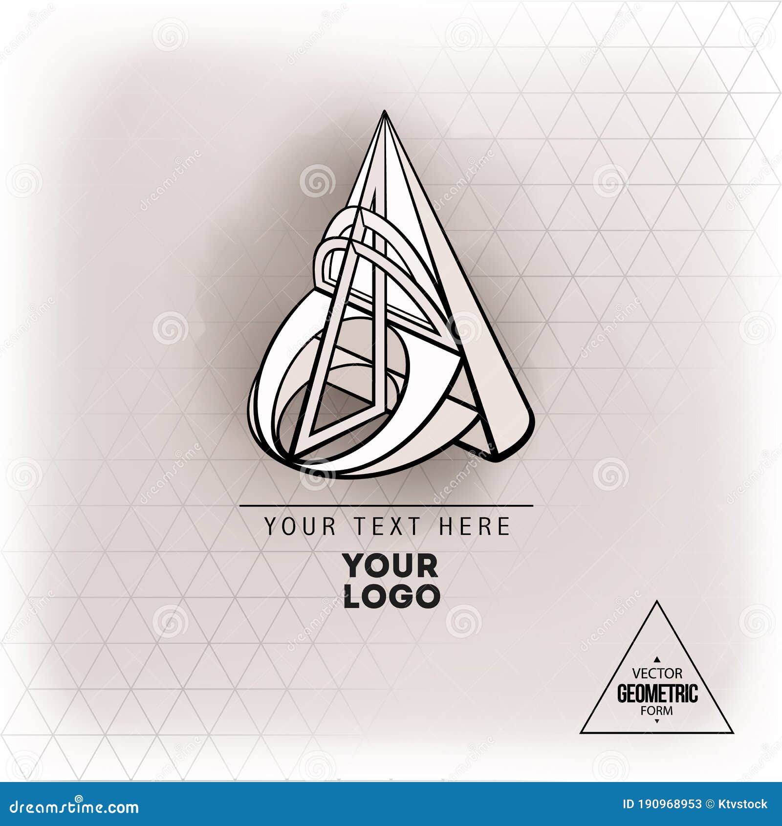 Vector Geometric Figure Cone Logo Design Stock Vector - Illustration of ...