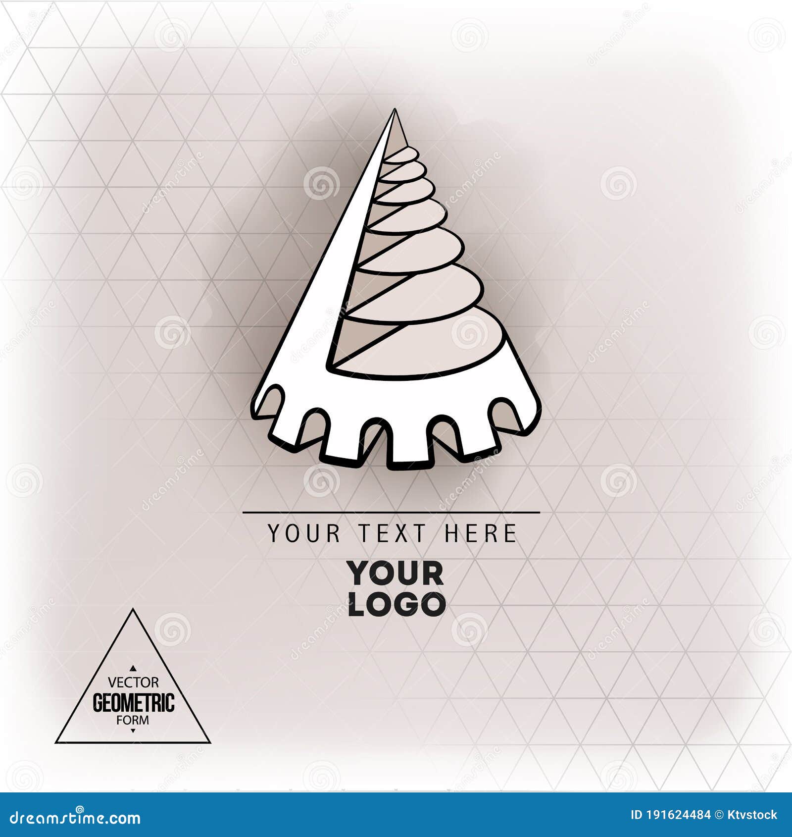 Vector Geometric Figure Cone Logo Design Stock Vector - Illustration of ...